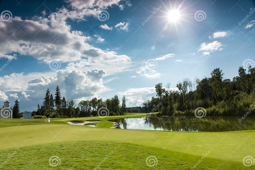 Golf Course in the Sun stock photo. Image of landscape - 38524424