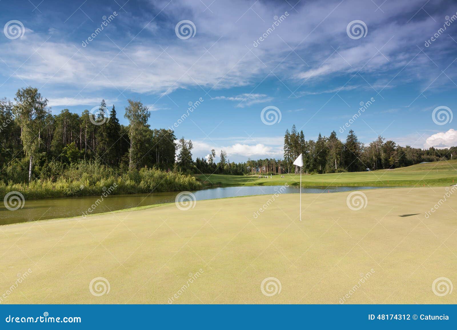 Golf Course in the Sun stock photo. Image of lifestyle - 48174312