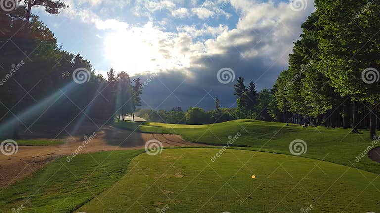 Golf course editorial stock image. Image of morning, hill - 54476719