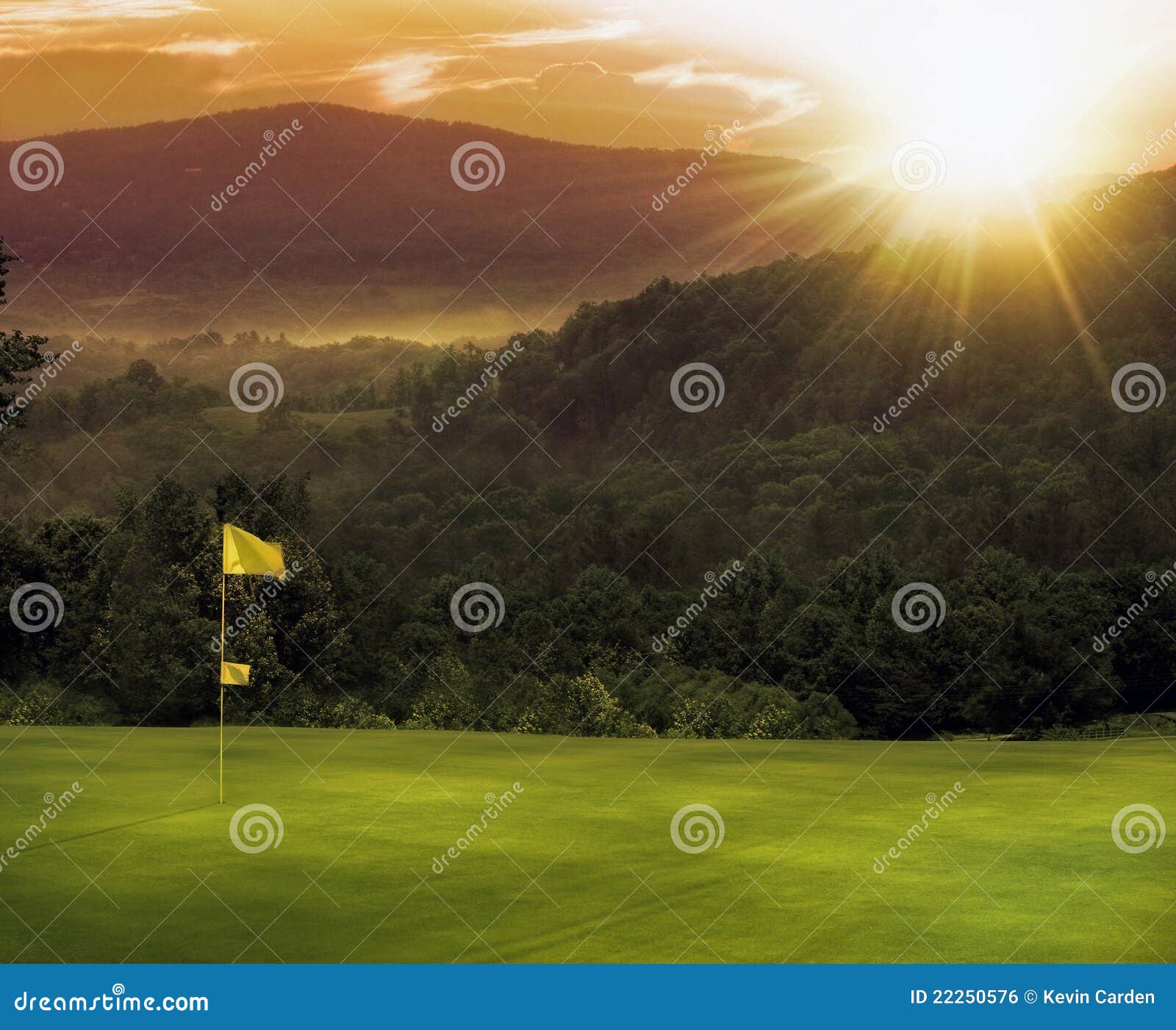Golf Course Sunset stock photo. Image of cloud, beautiful - 22250576