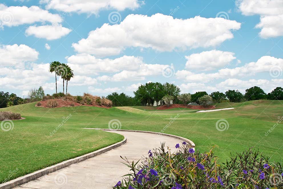 Golf Course in Tropics stock image. Image of trail, clouds - 24373863