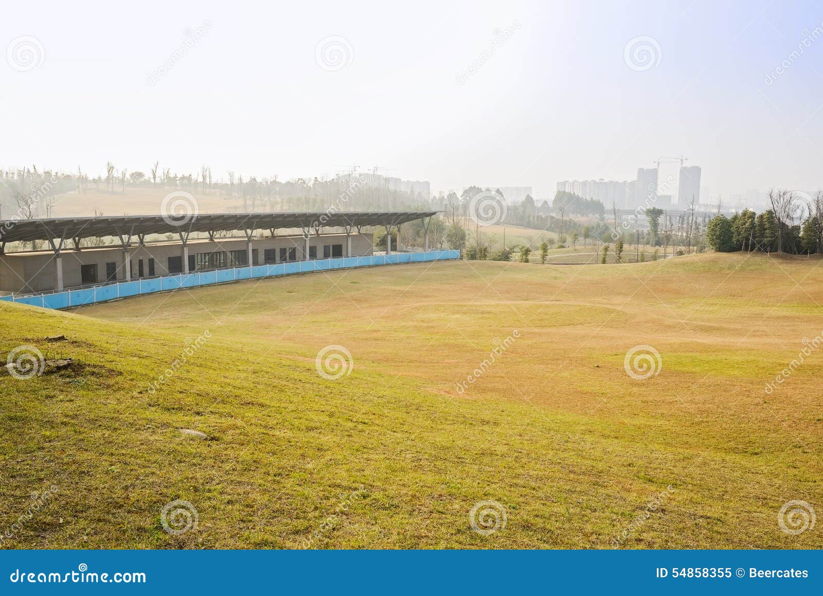 Golf Course Under Construction in Sunny Spring Afternoon Stock Image ...