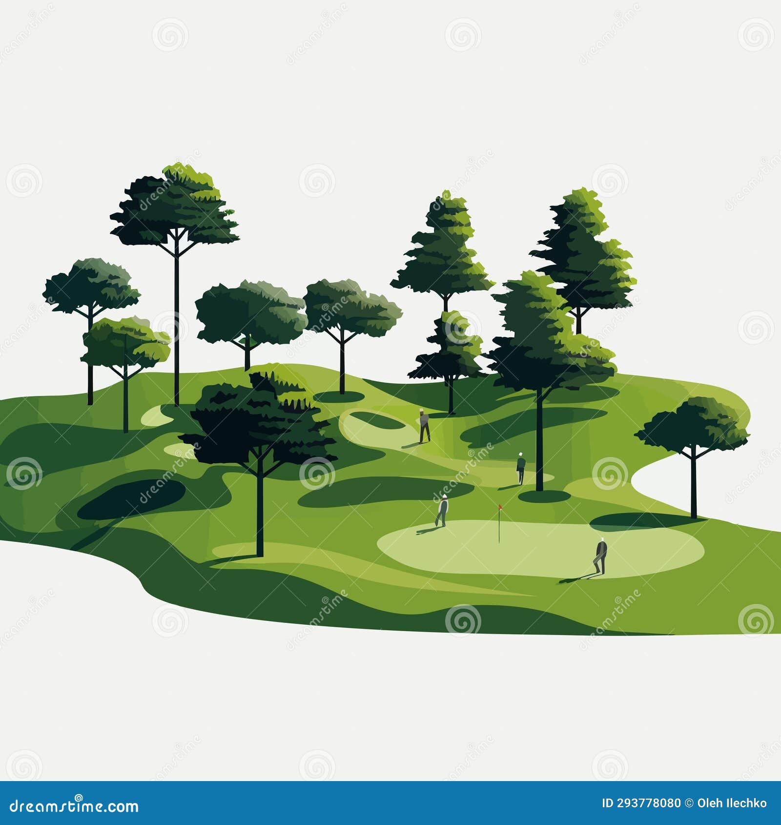 Golf Course Vector Flat Minimalistic Isolated Illustration Stock Vector ...
