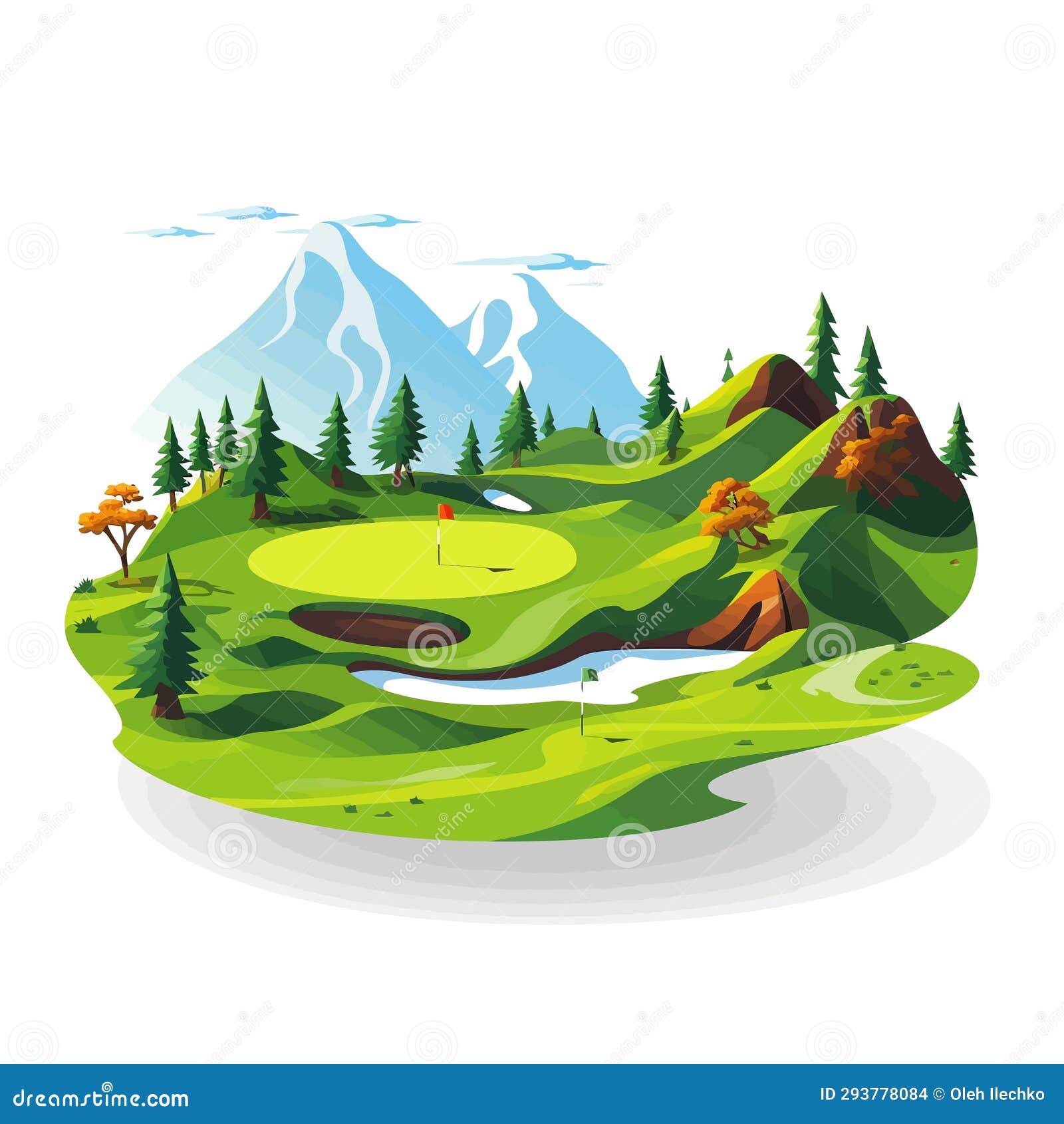 Golf Course Vector Flat Minimalistic Isolated Illustration Stock Vector ...