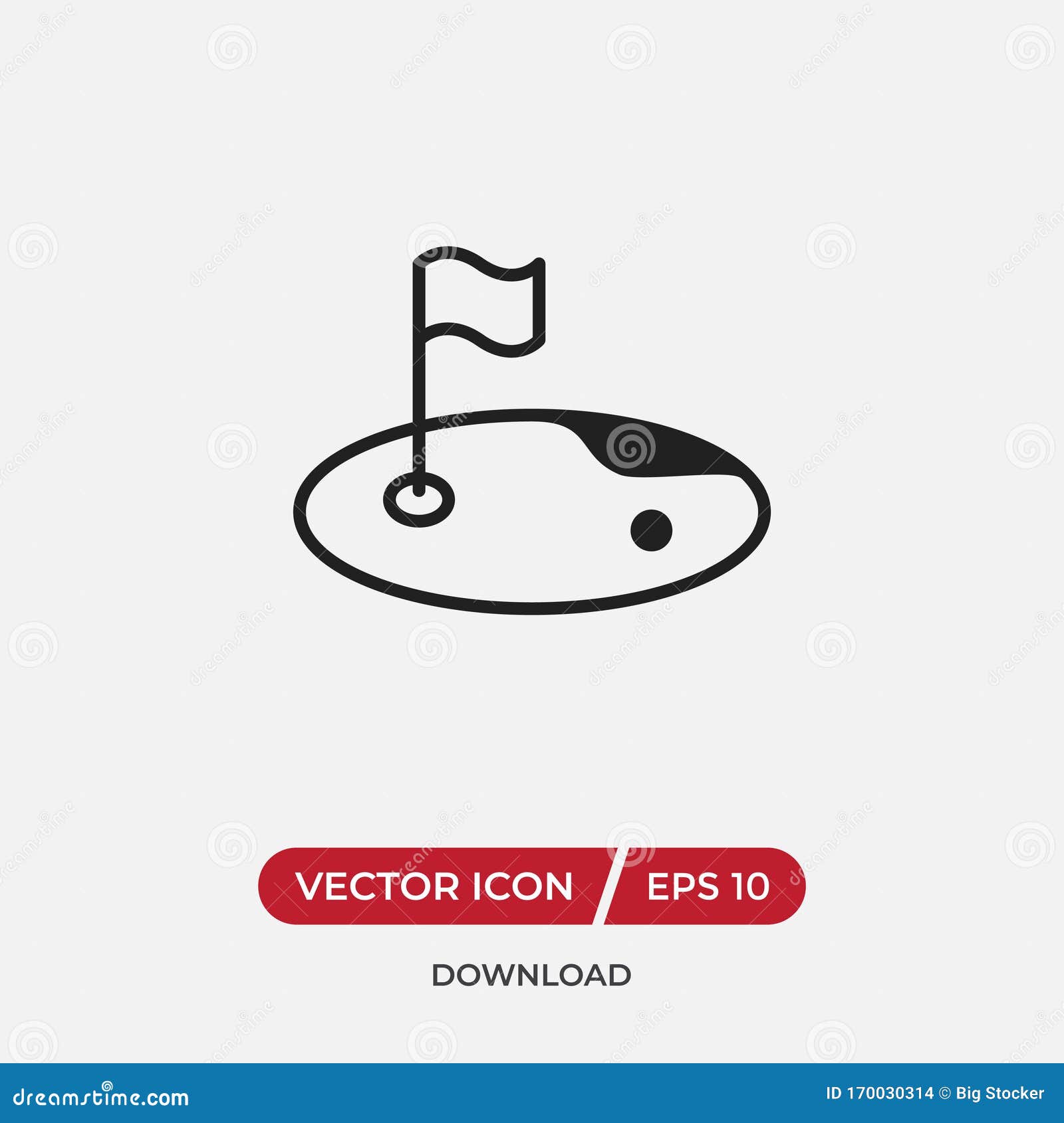 Golf Course Vector Icon in Modern Design Style for Web Site and Mobile ...