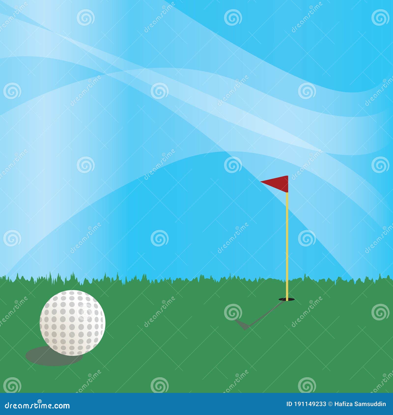 Golf Course. Vector Illustration Decorative Design Stock Vector ...