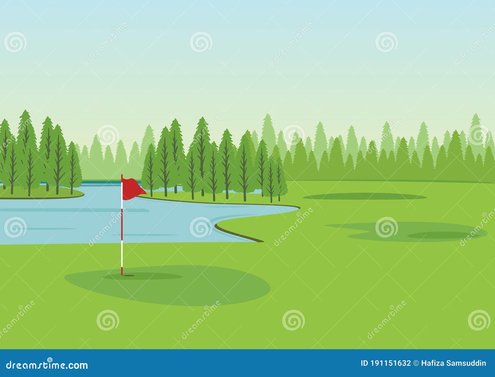 Golf Course. Vector Illustration Decorative Design Stock Vector ...
