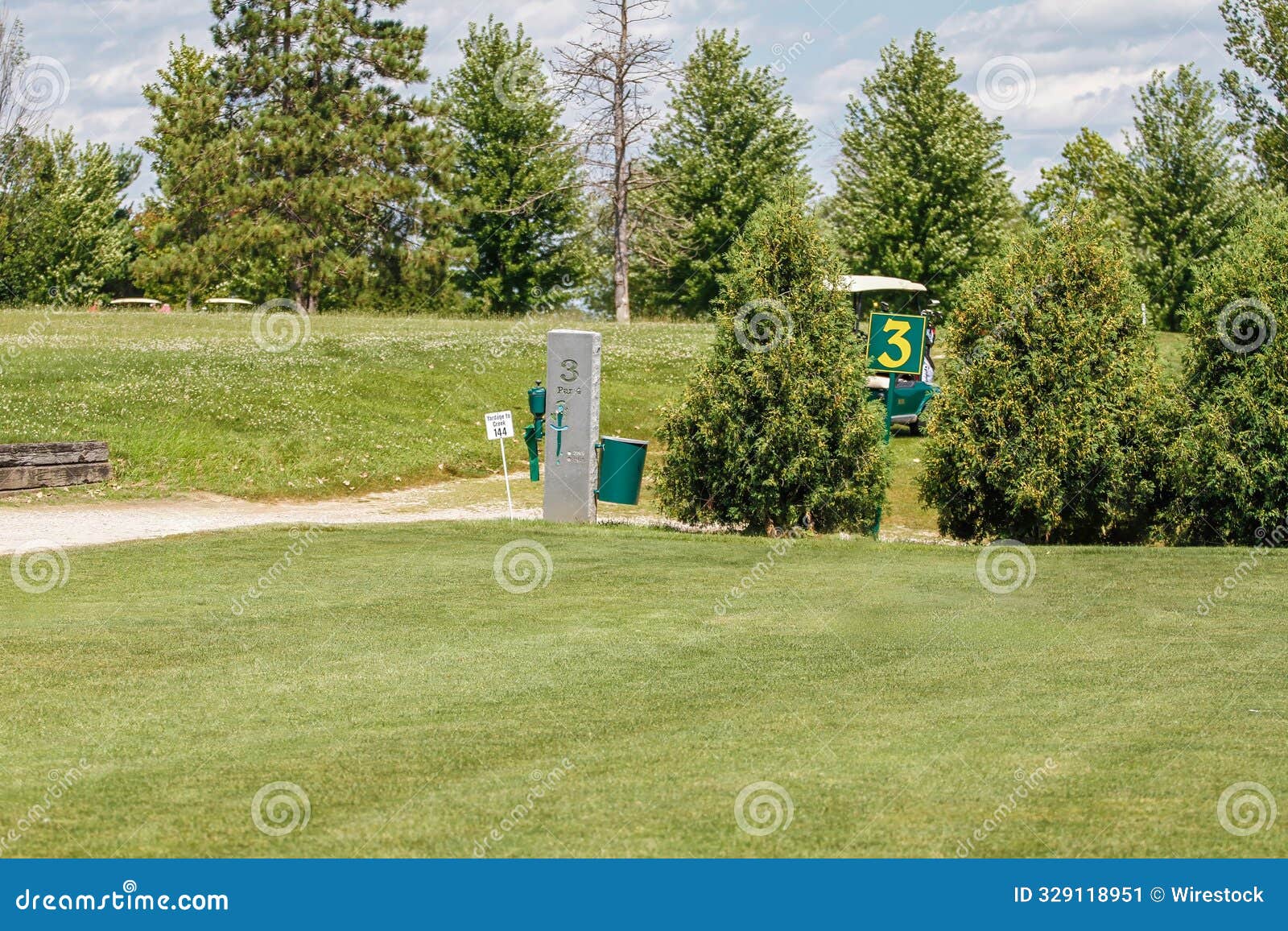 Golf Course with a View of the Tee Box for Hole Number 3 Surrounded by ...