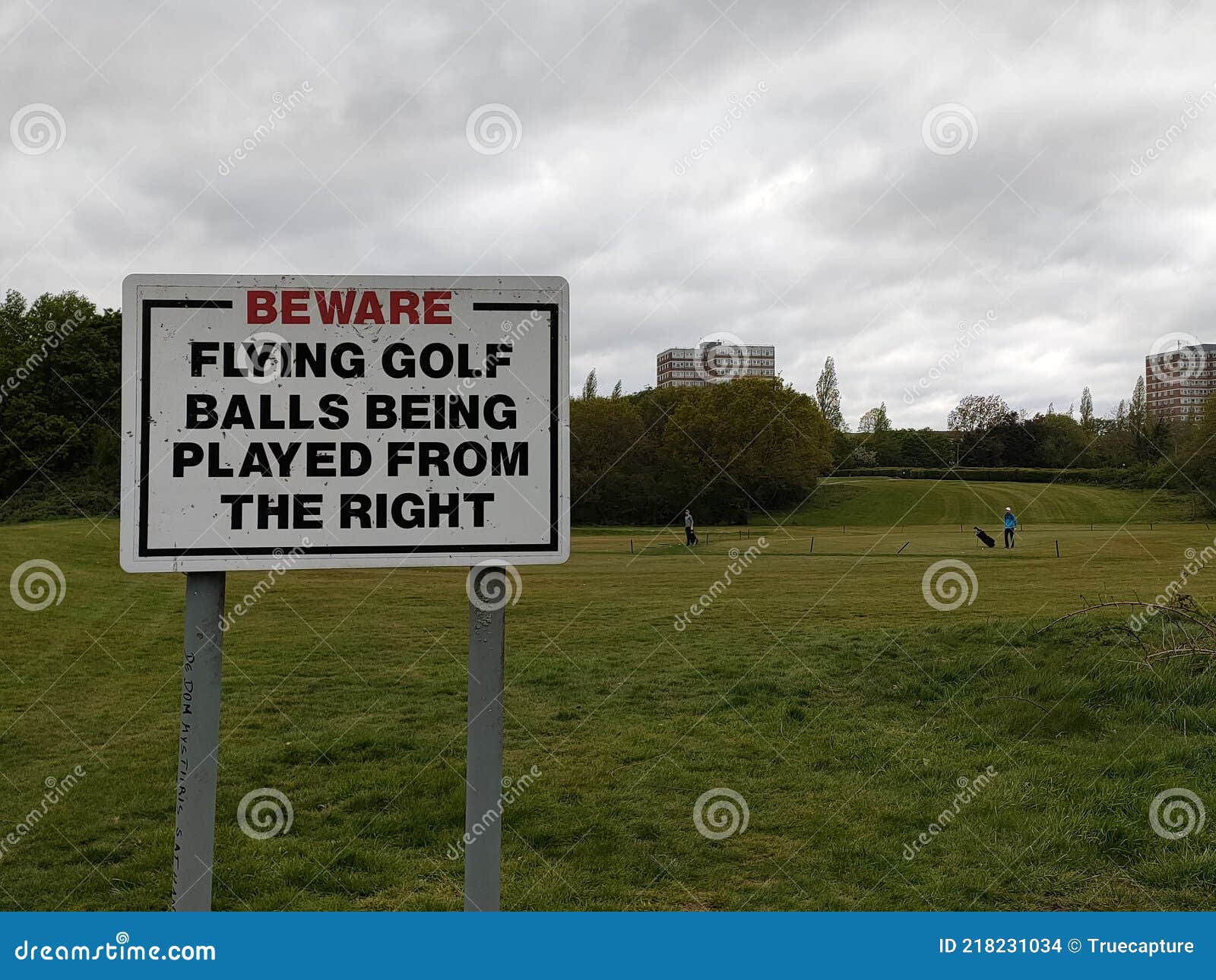 Golf Course Warning Danger Beware Stock Photo - Image of beware ...