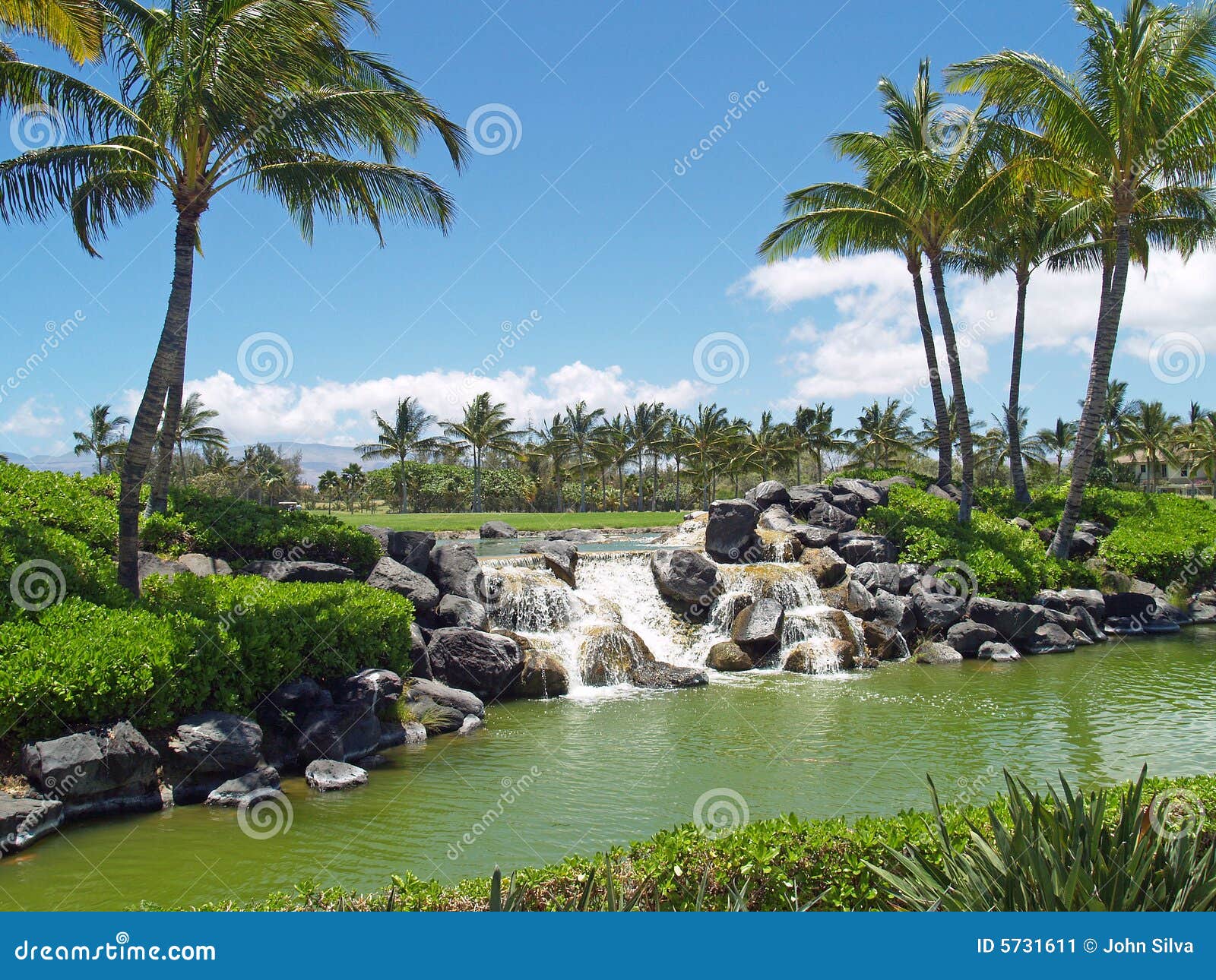 Golf Course Waterfall stock image. Image of trap, travel - 5731611