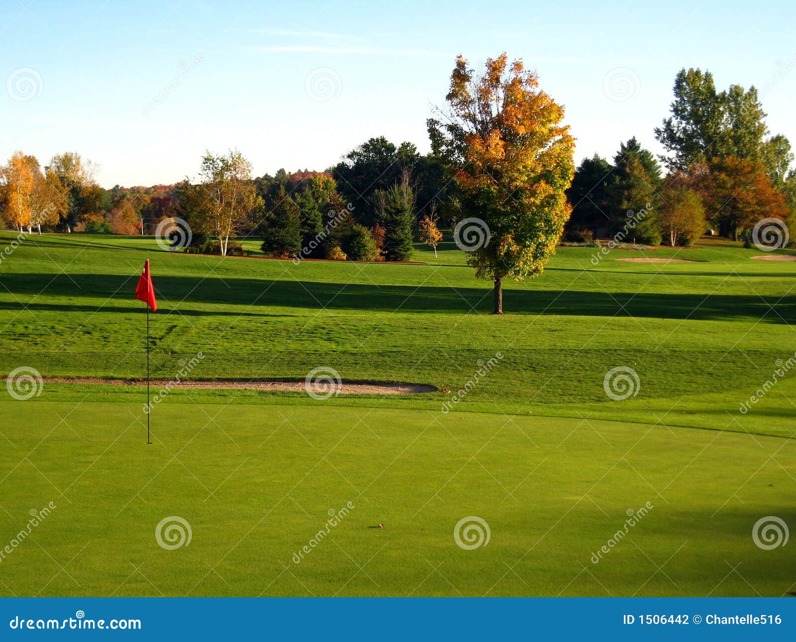 Golf court stock photo. Image of hole, goal, flag, autumn - 1506442