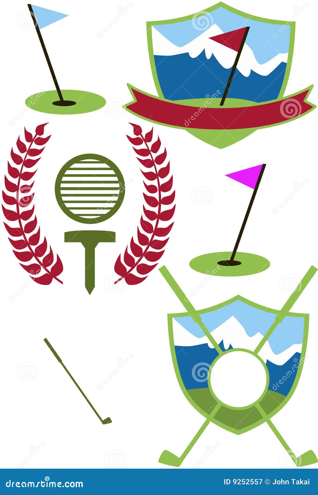 Golf Crests stock vector. Illustration of emblem, champion - 9252557