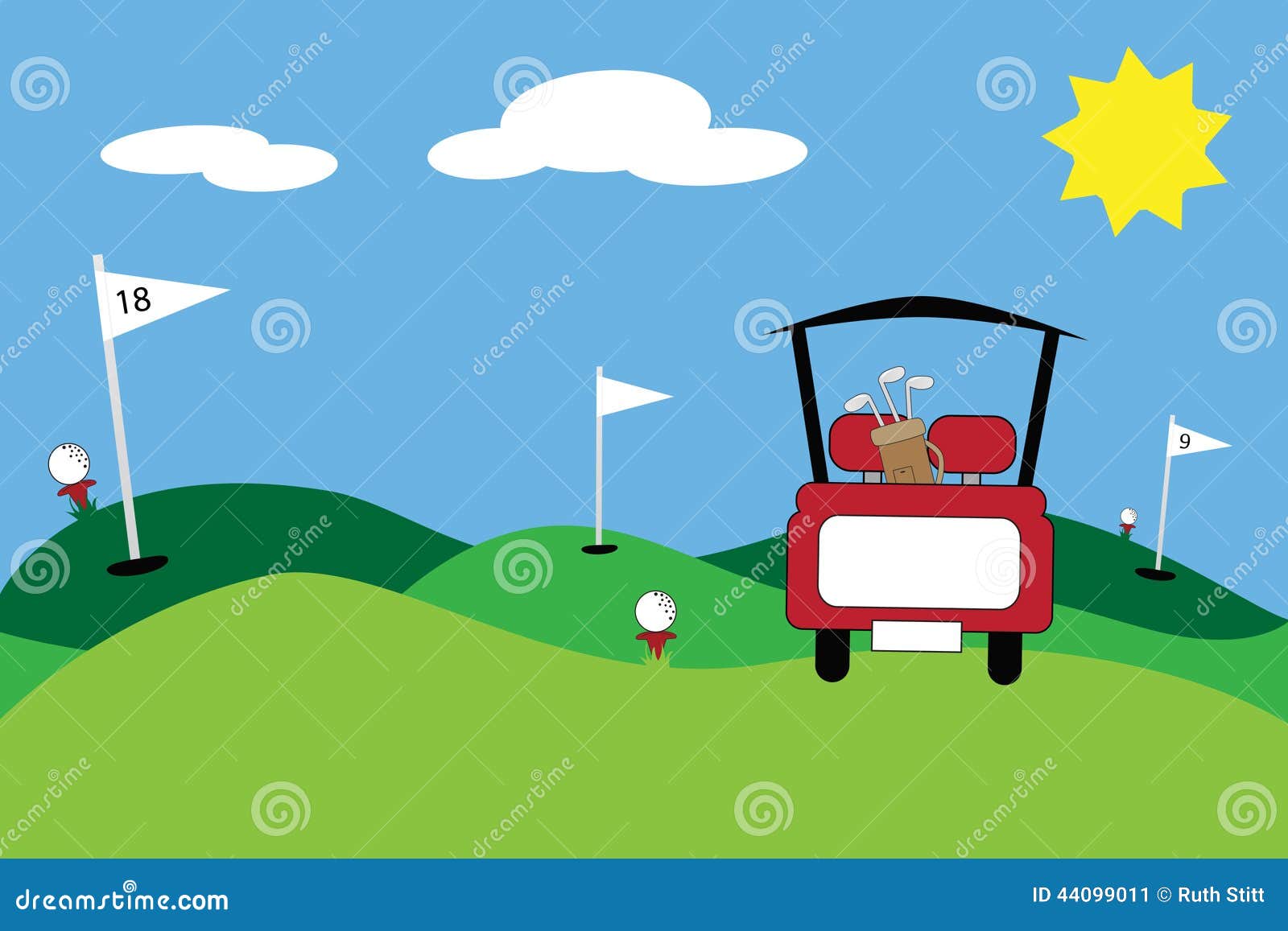 Golf stock vector. Illustration of black, leisure, cart - 44099011