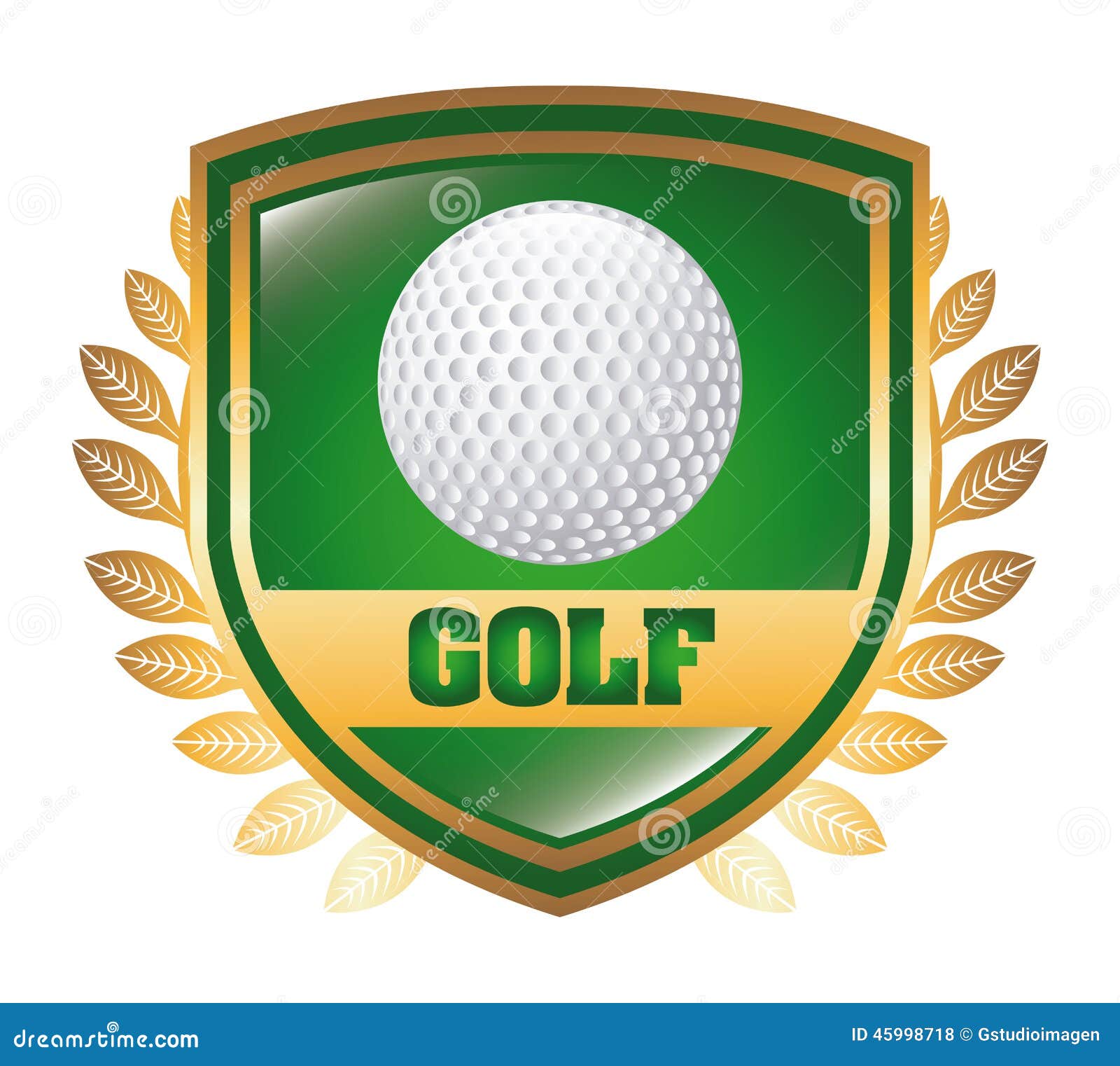 Golf design stock vector. Illustration of golden, realistic - 45998718