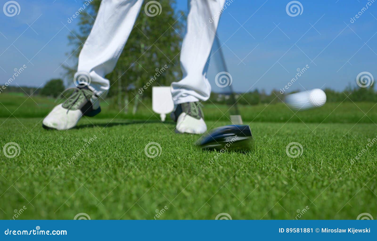 Golf, Driver Hitting a Golf Ball Stock Image - Image of outdoors, golf ...