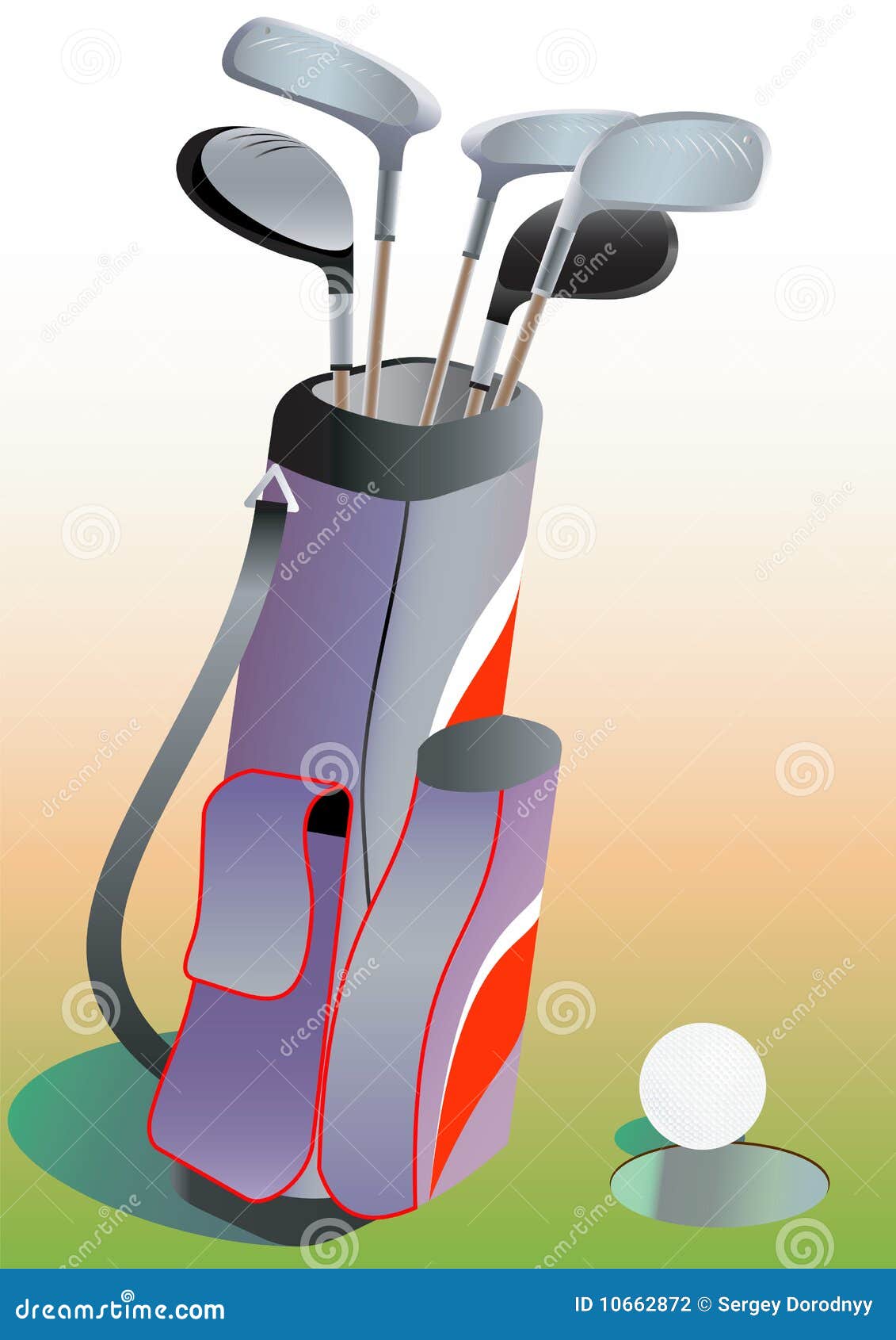 Golf drivers in bag. stock vector. Illustration of play - 10662872
