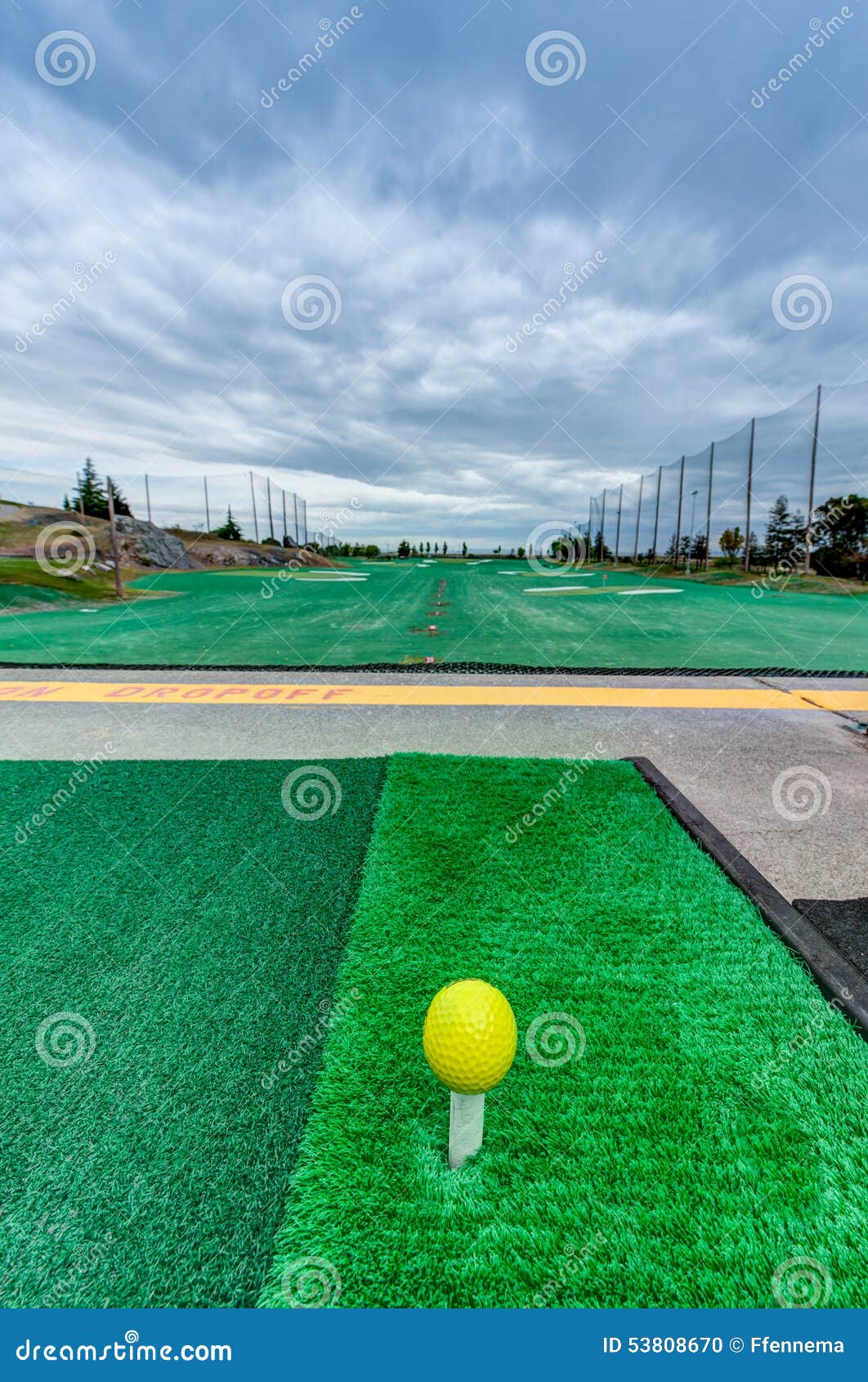 Golf Driving Range Stations Above Ground Stock Photo - Image of ...