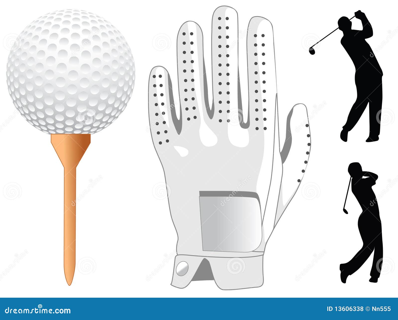 Golf elements stock vector. Illustration of golfer, power - 13606338