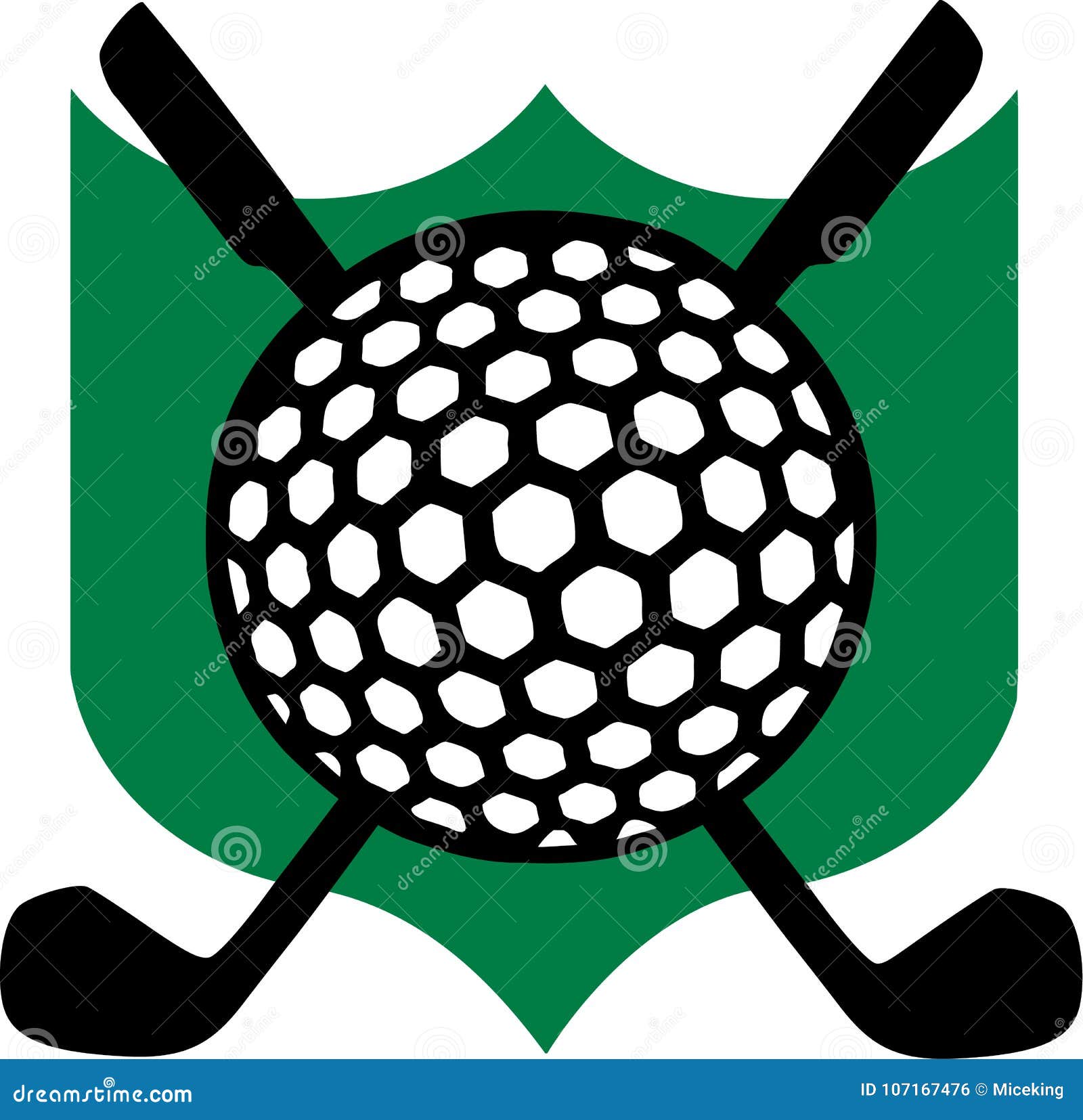 Golf Emblem with Clubs stock vector. Illustration of leisure - 107167476