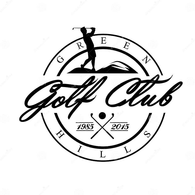 Golf Emblems For Golf With Two Crossed Clubs Ball Retro Label Design