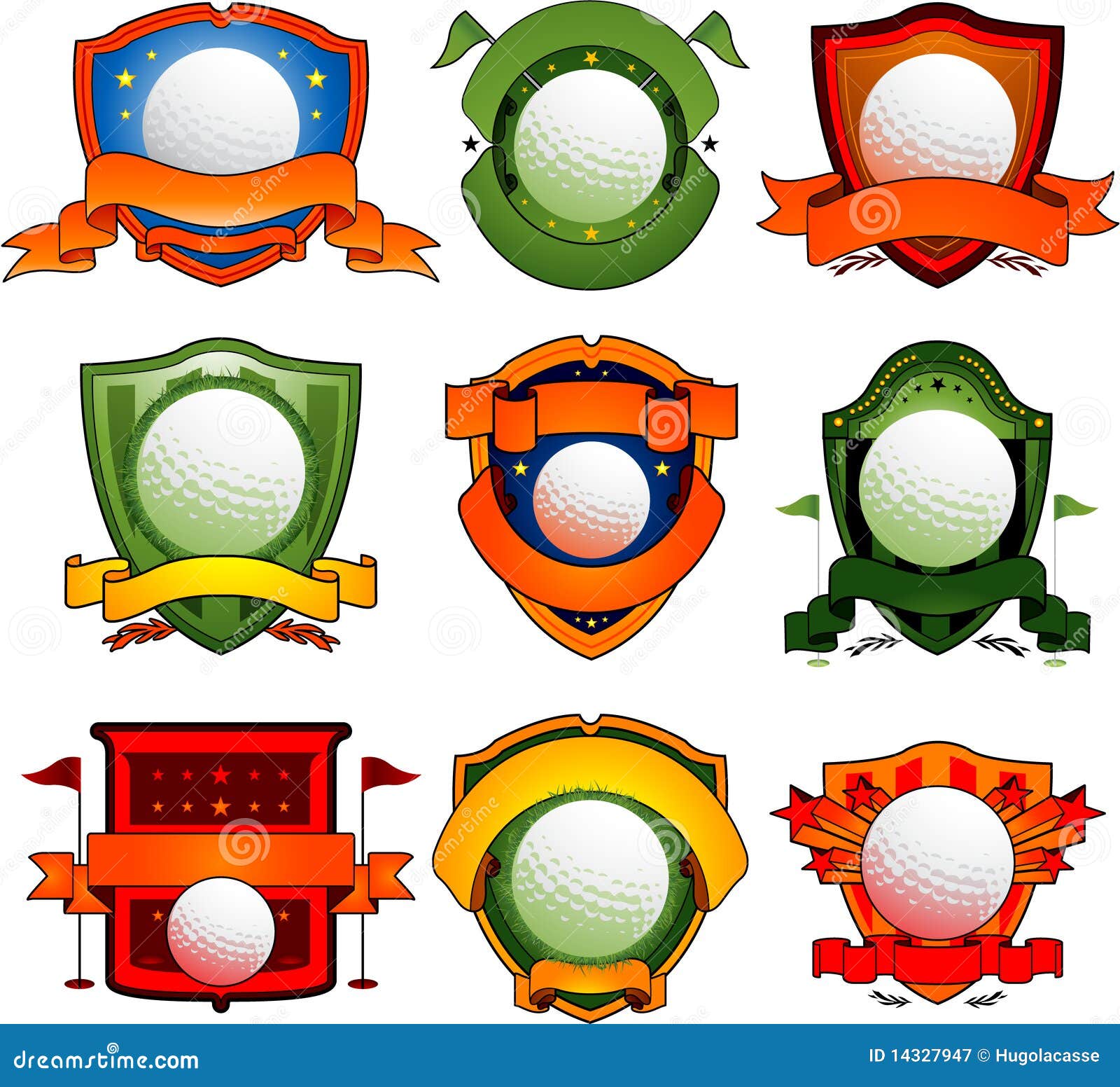 Golf emblems and logos stock vector. Illustration of flag - 14327947