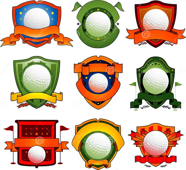 Golf emblems and logos stock vector. Illustration of flag - 14327947