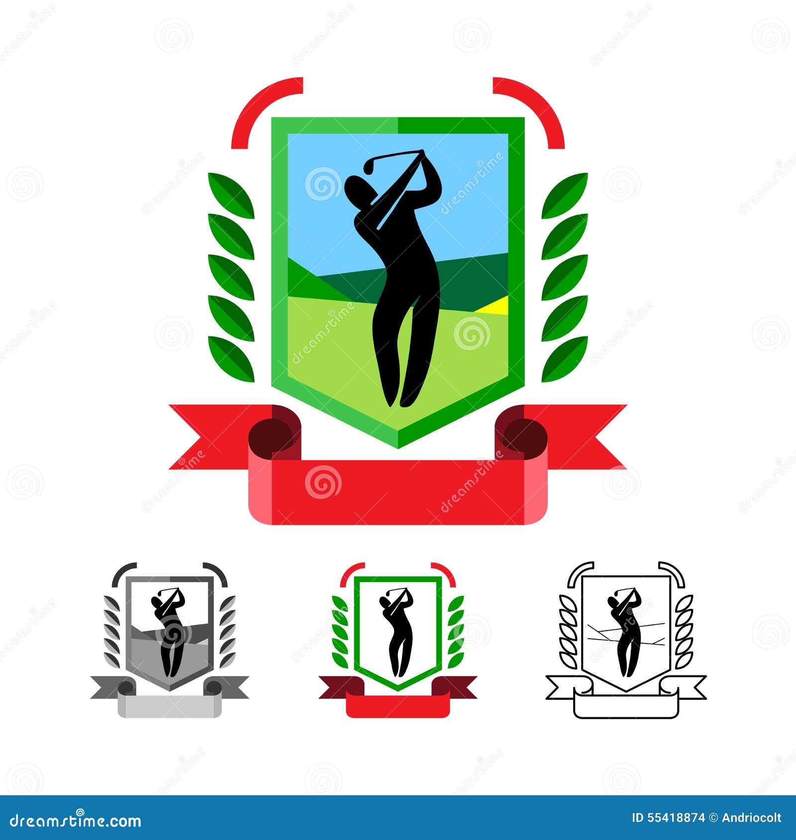 Golf emblems set stock vector. Illustration of player - 55418874