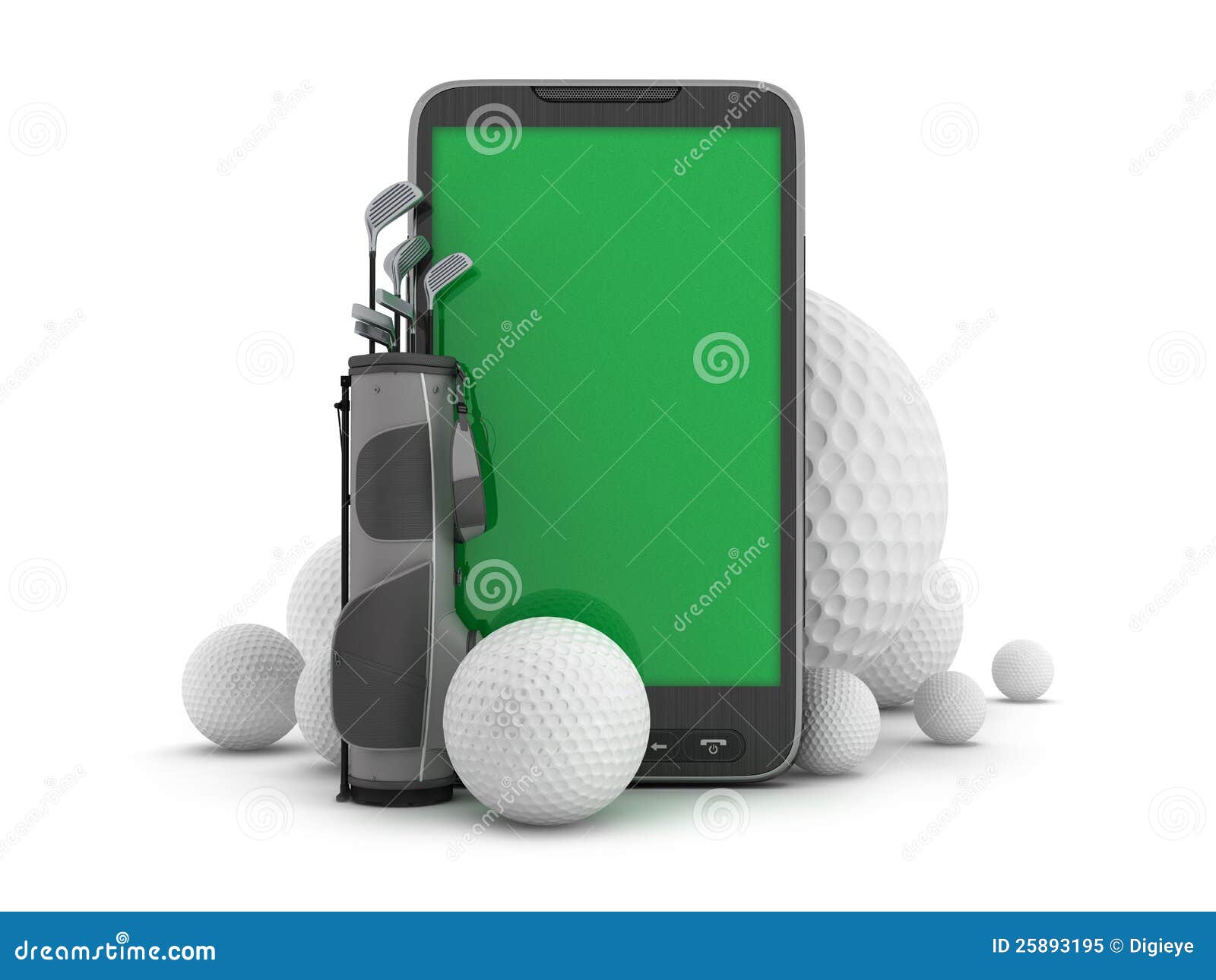 Set Of Golf Equipment And Attributes For The Game. Vector Illustration ...