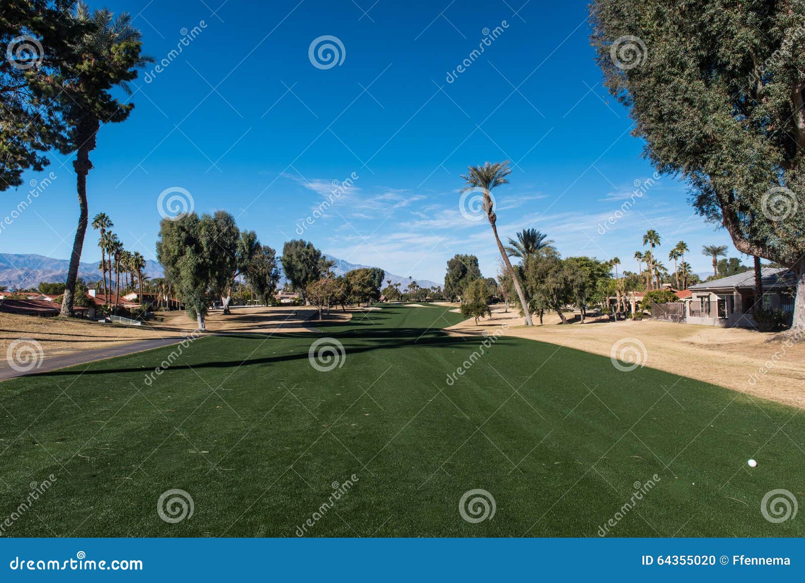 Golf Fairway is Green Surrounded by Brown Rough Stock Photo - Image of ...