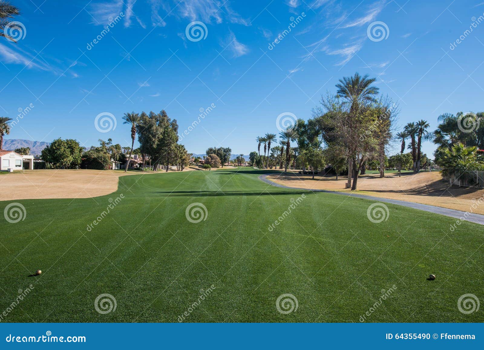Golf Fairway is Green Surrounded by Brown Rough Stock Photo - Image of ...