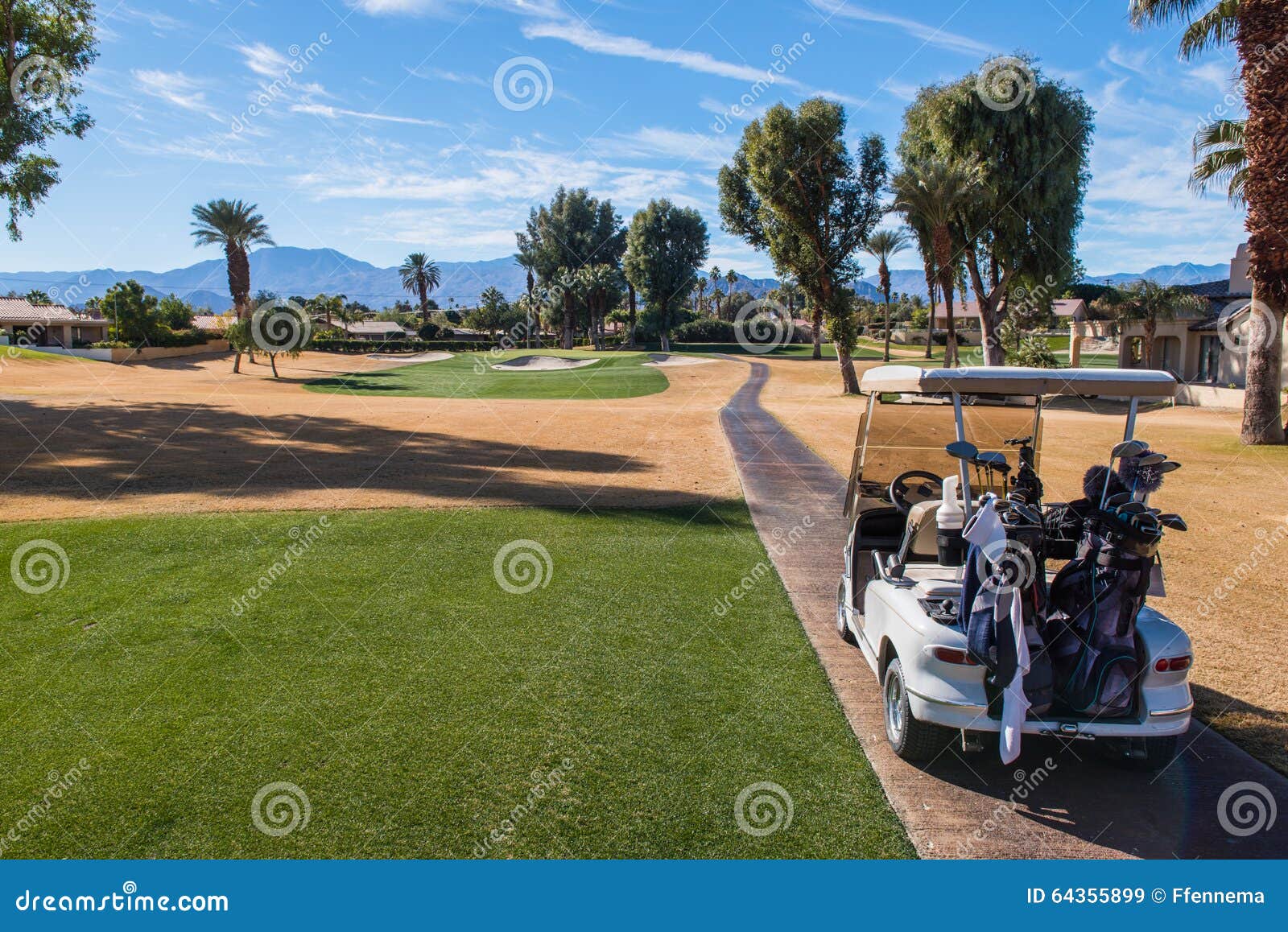 Golf Fairway is Green Surrounded by Brown Rough Stock Image - Image of ...