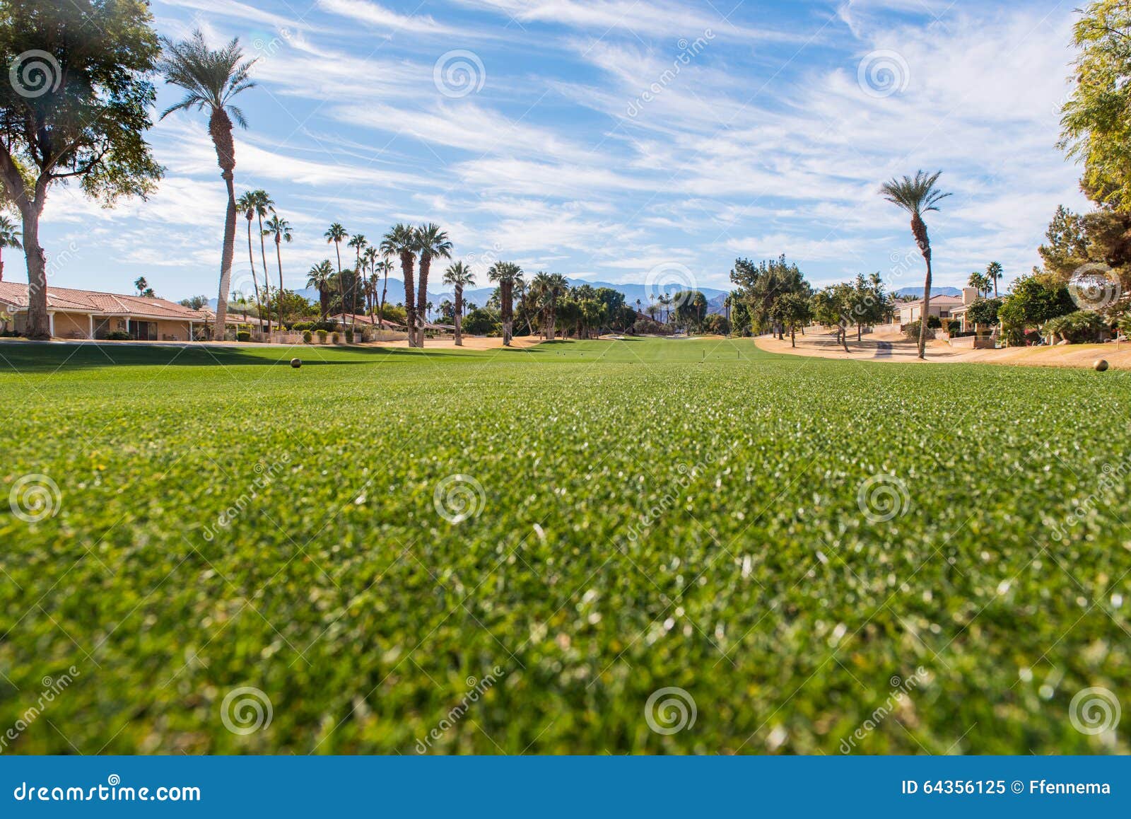 Golf Fairway is Green Surrounded by Brown Rough Stock Image - Image of ...