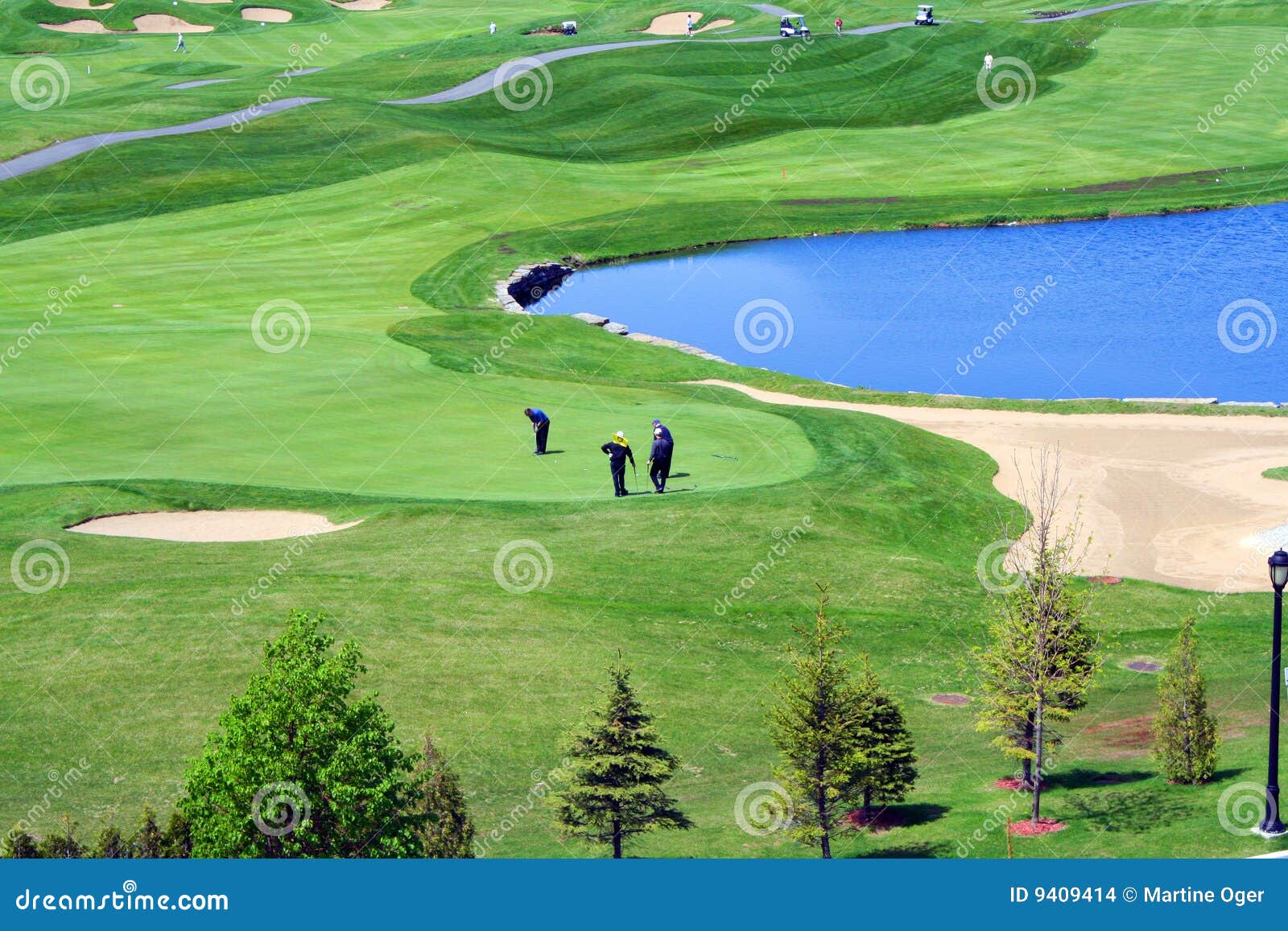 Golf field. stock photo. Image of holiday, person, lifestyle - 9409414