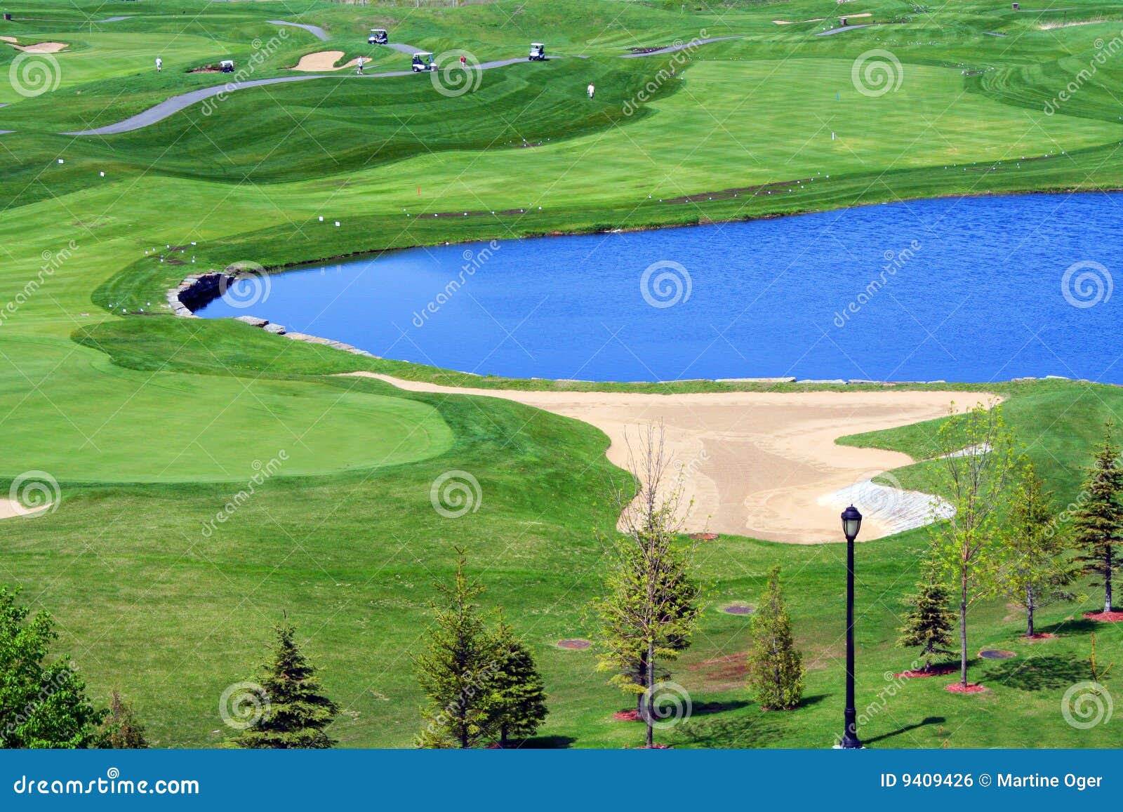 Golf field. stock photo. Image of perfection, green, lifestyle - 9409426