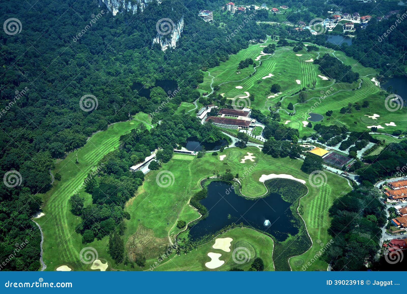 Golf field stock photo. Image of hill, water, summer - 39023918