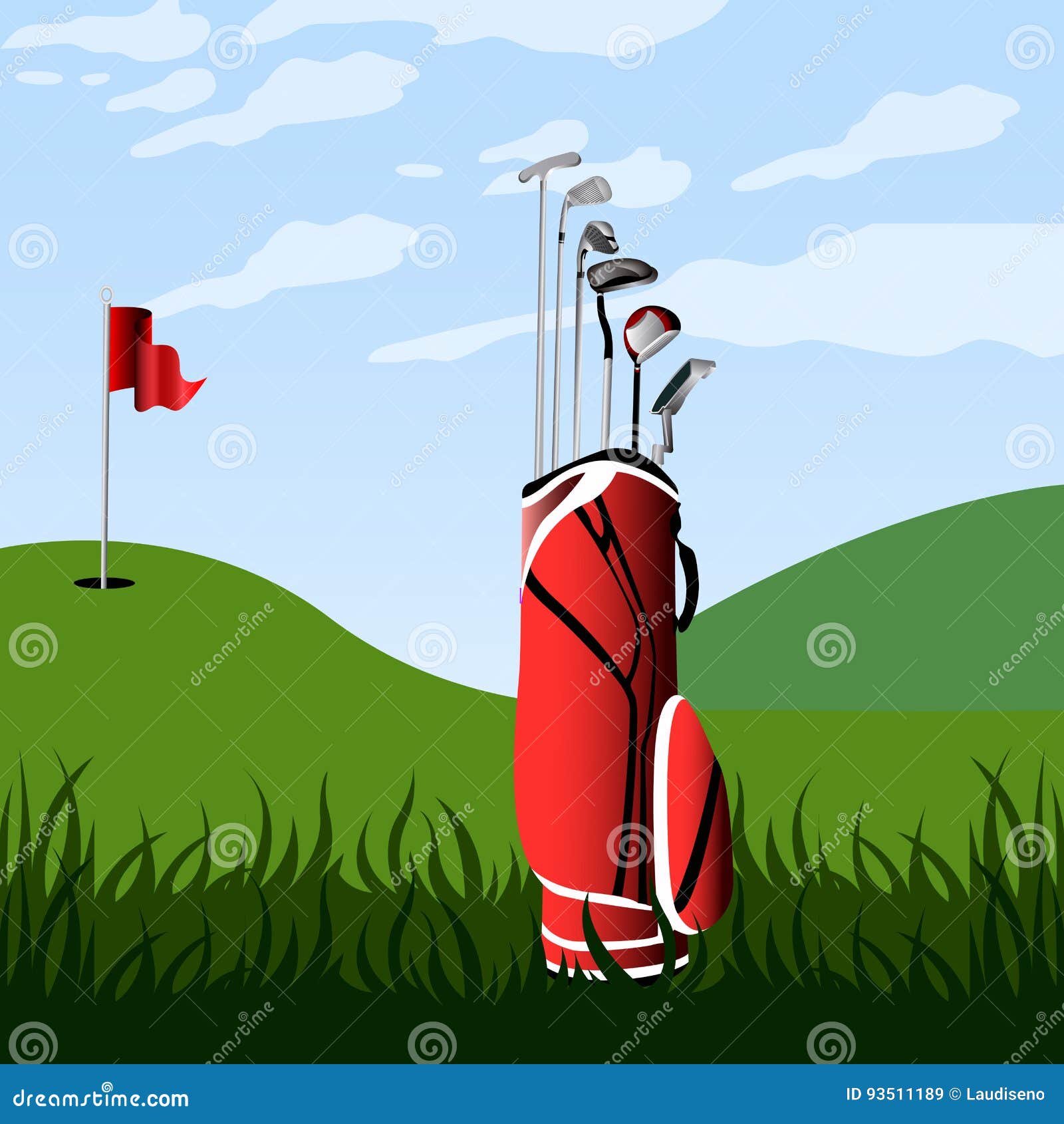 Golf field landscape stock vector. Illustration of professional - 93511189
