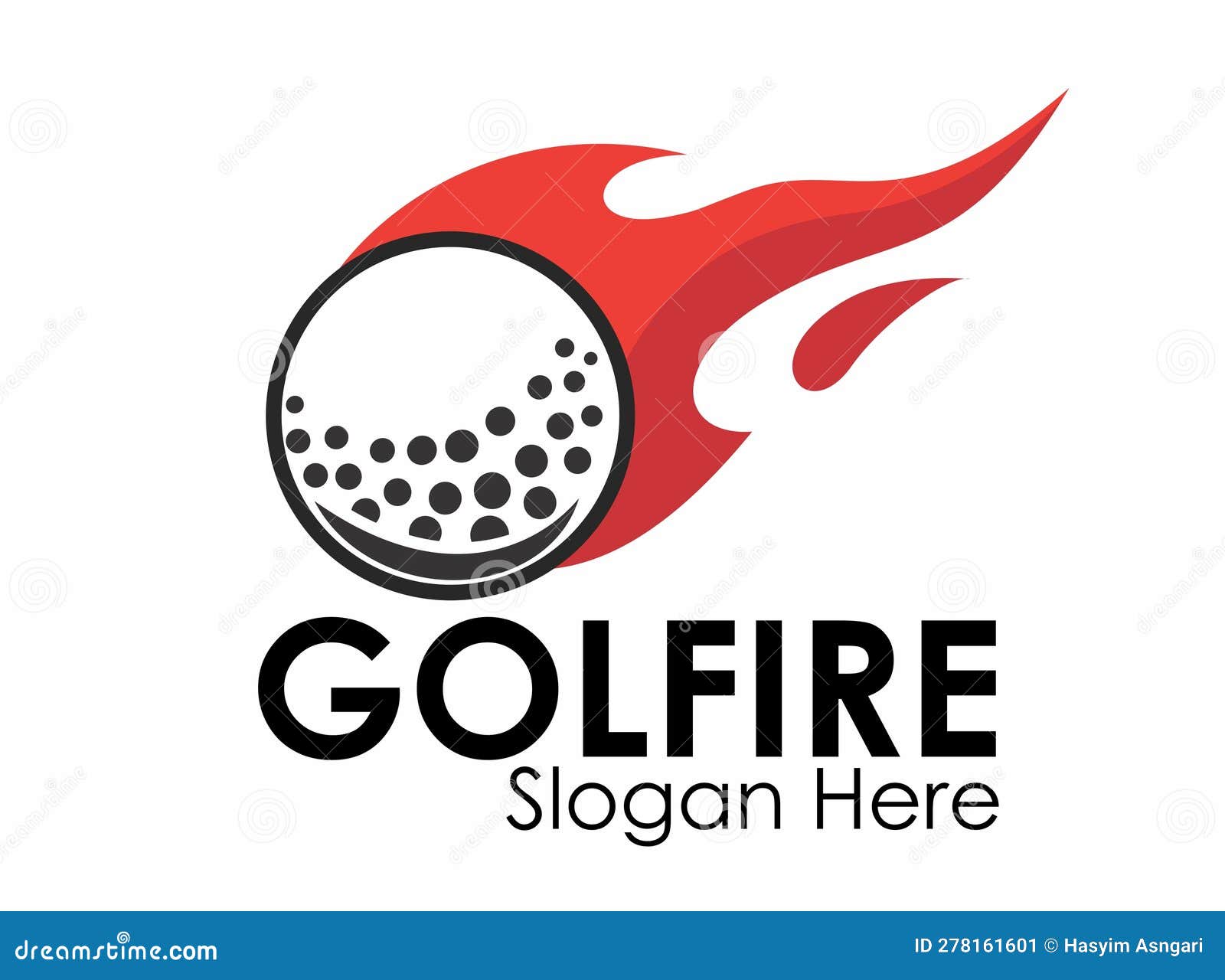 Golf Fire Logo Design Concept Stock Illustration - Illustration of ...