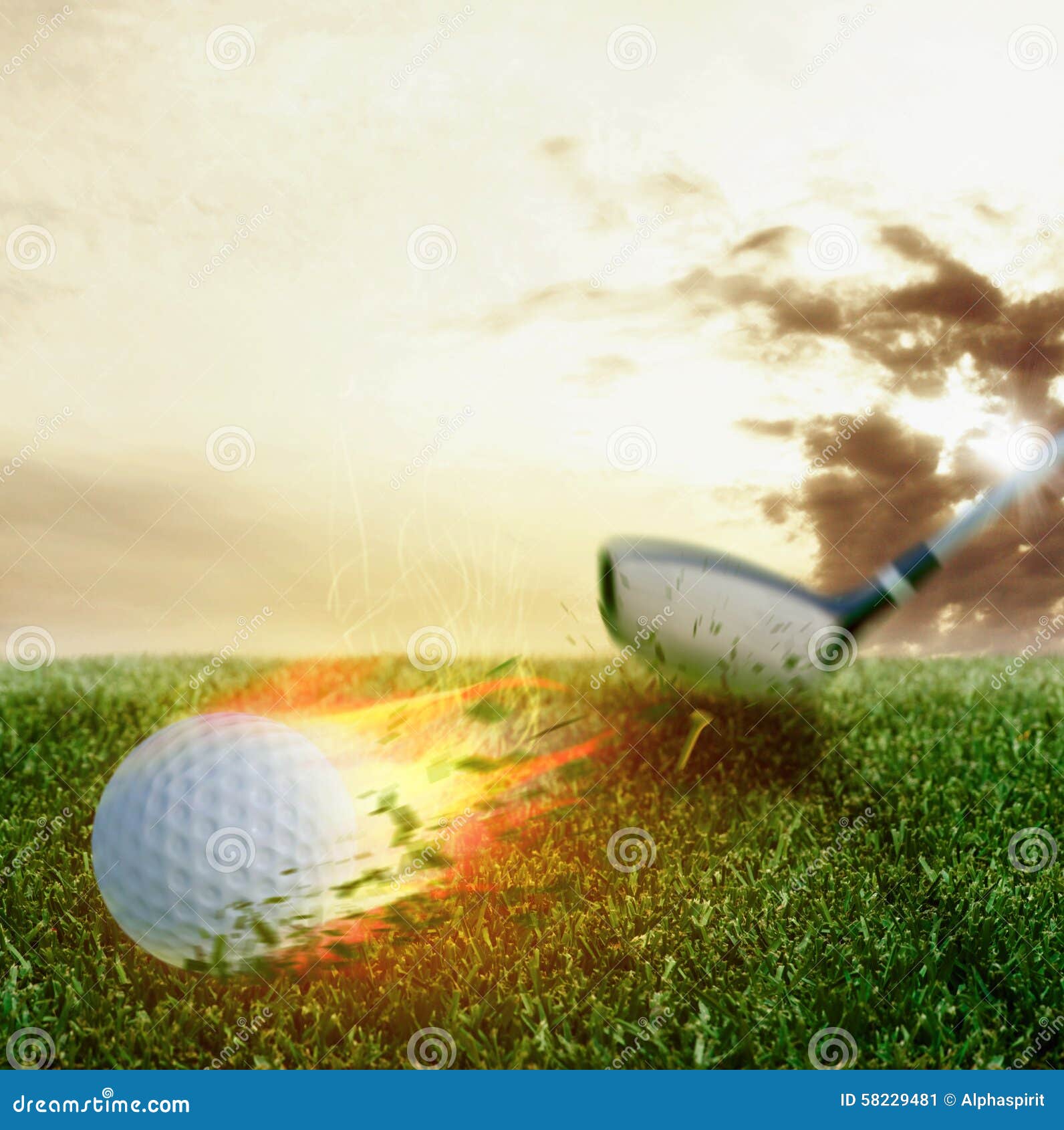 Golf fireball stock image. Image of hobby, field, golfer - 58229481