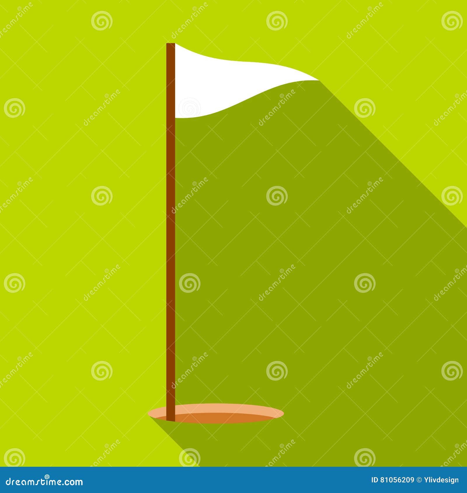 Golf flag icon, flat style stock vector. Illustration of summer - 81056209