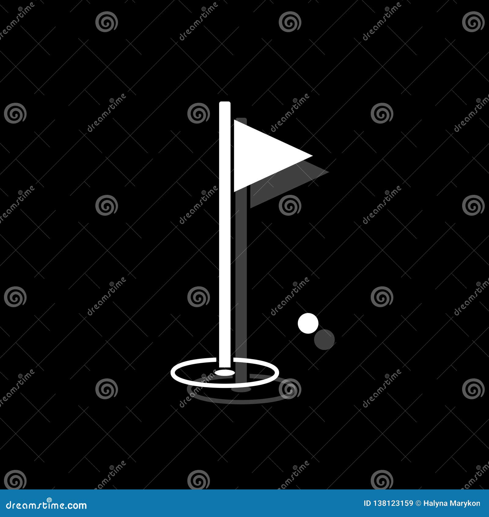 Golf Flag icon flat stock illustration. Illustration of symbol - 138123159