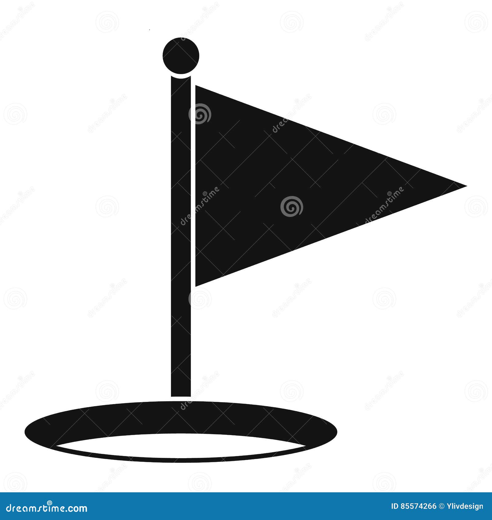 Golf Flag Icon, Simple Style Stock Vector - Illustration of goal, golf ...