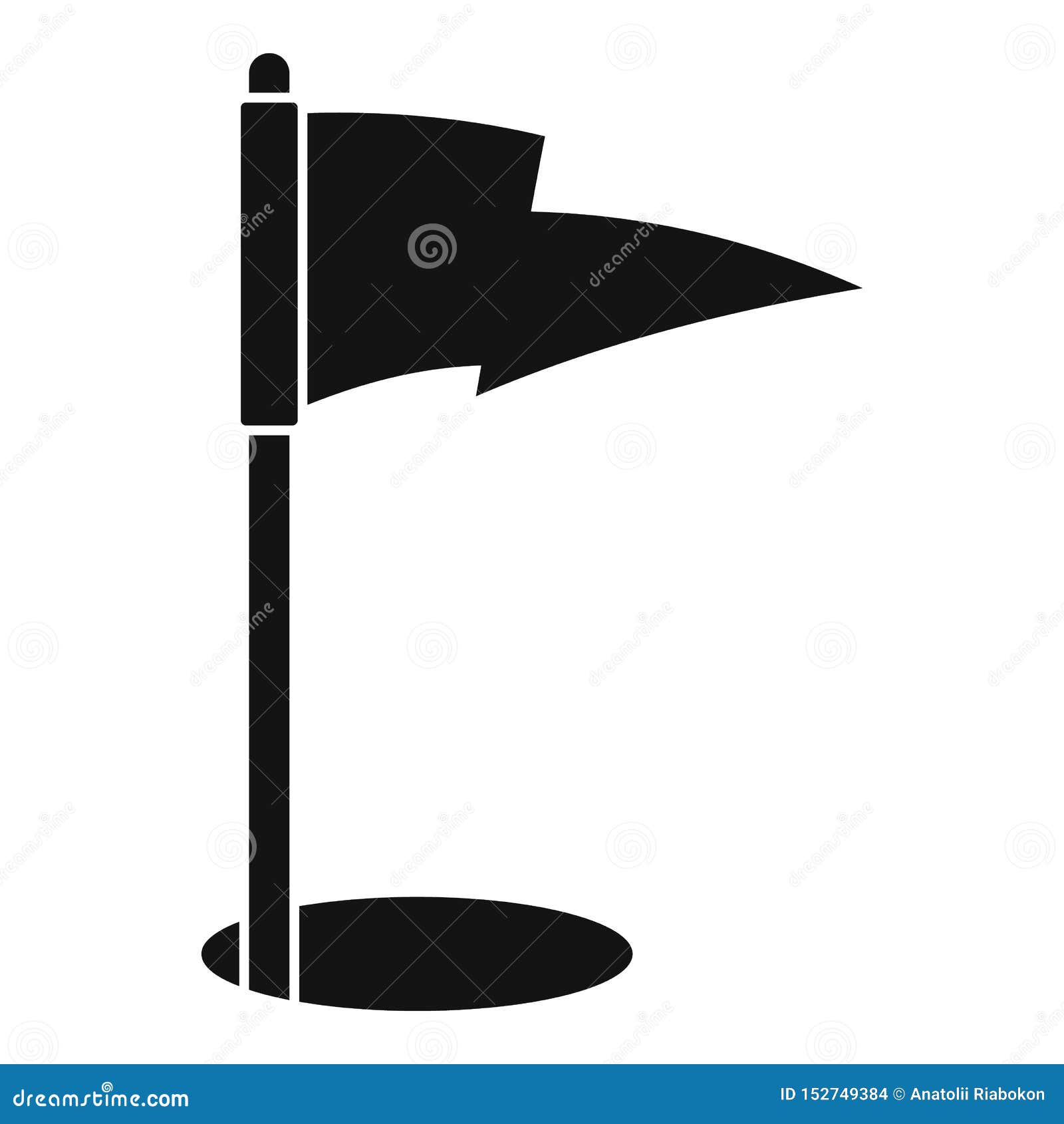 Golf Flag Icon, Simple Style Stock Vector - Illustration of golfing ...