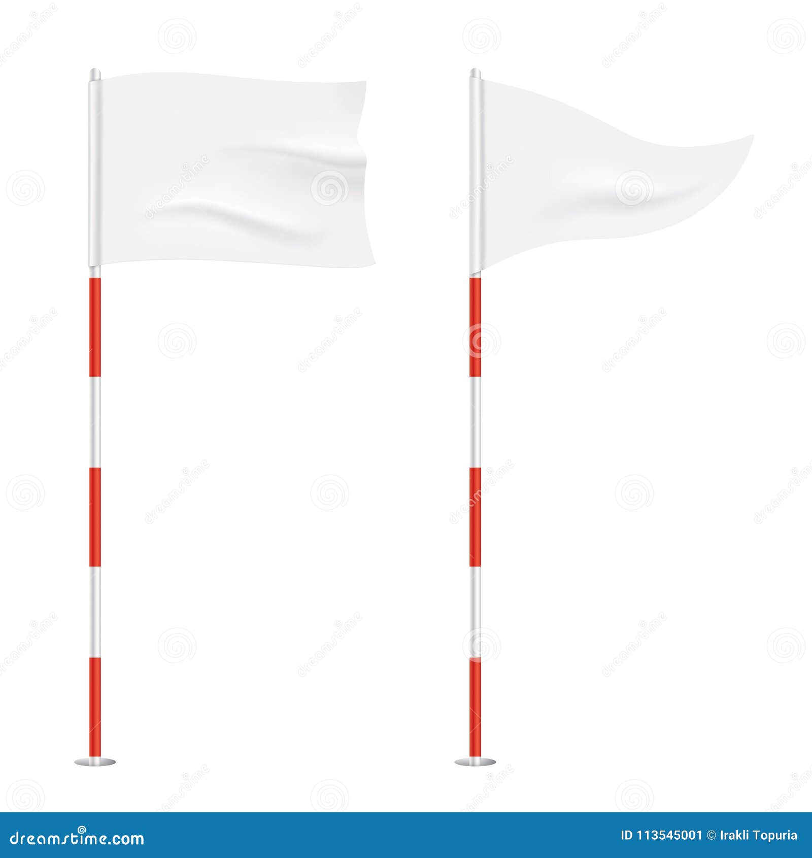 Golf Flags Isolated On Background Stock Vector Illustration Of