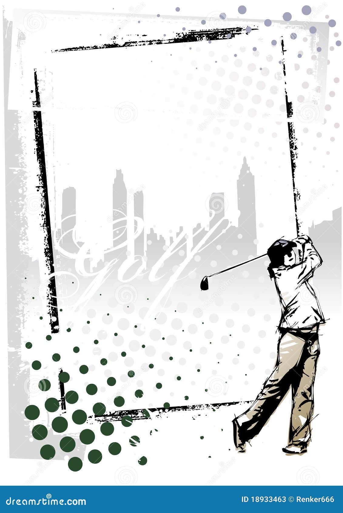 Golf frame stock vector. Illustration of lifestyle, match - 18933463
