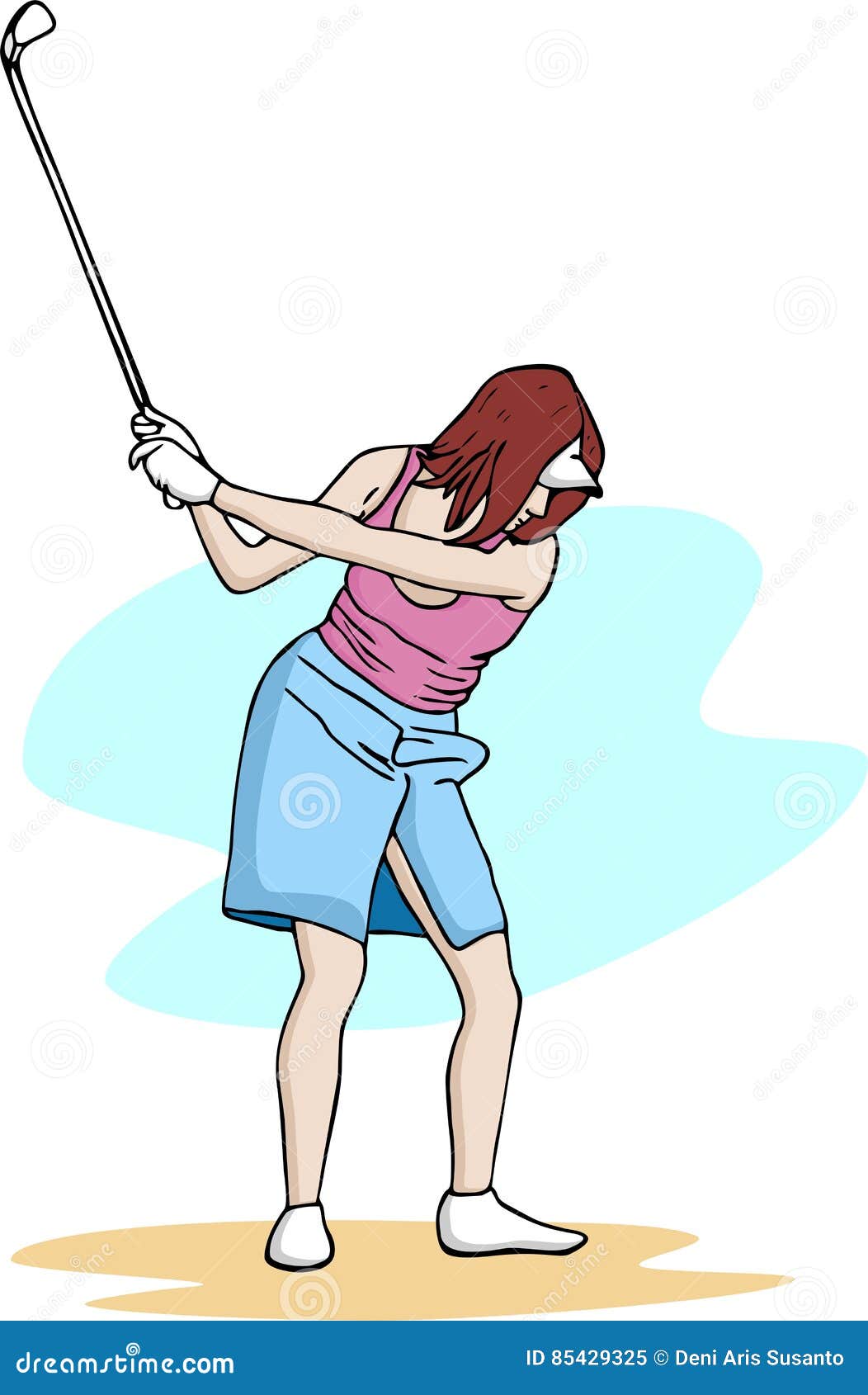 Golf girl stock vector. Illustration of grain, competition - 85429325