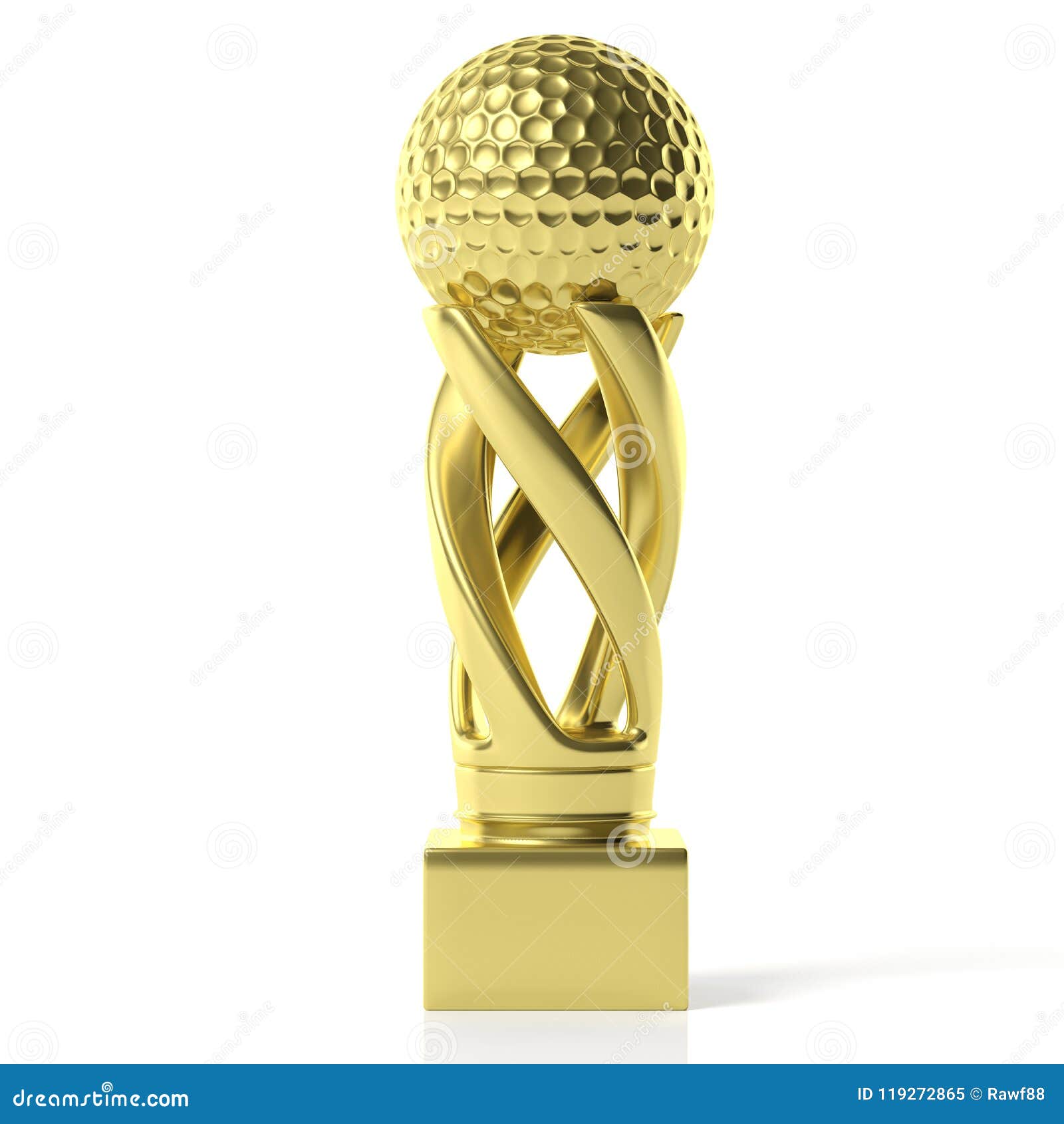Golf Golden Trophy Isolated on White Background. 3d Illustration Stock ...