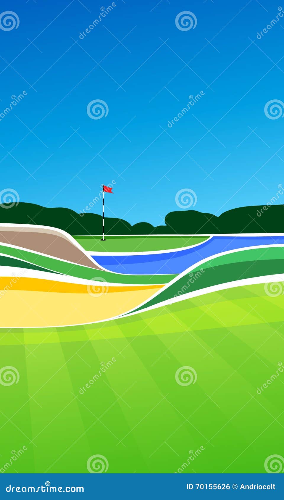 Golf Hole Vertical Background Stock Vector - Illustration of hole ...