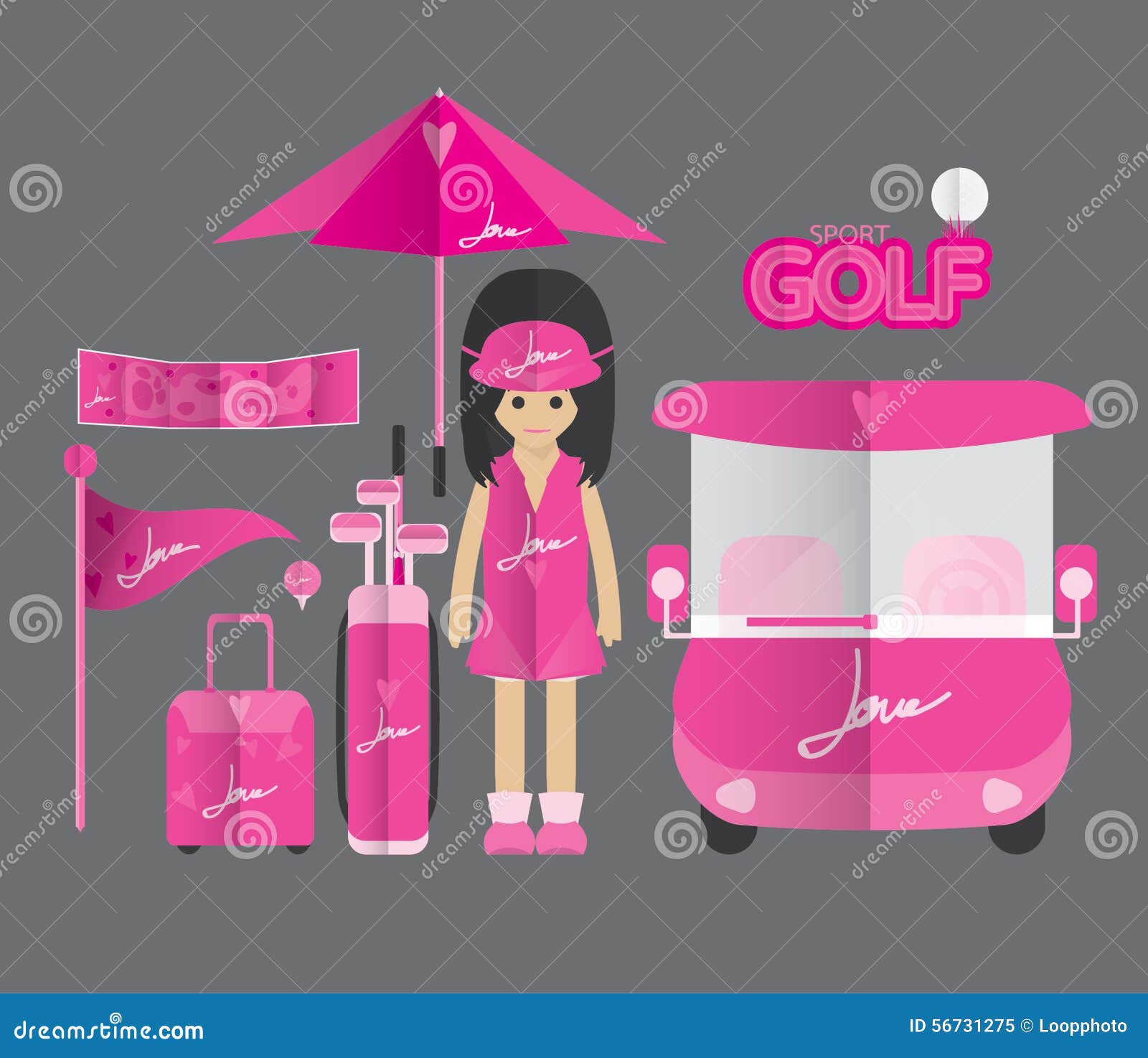 Golf icon stock vector. Illustration of umbrella, sport - 56731275