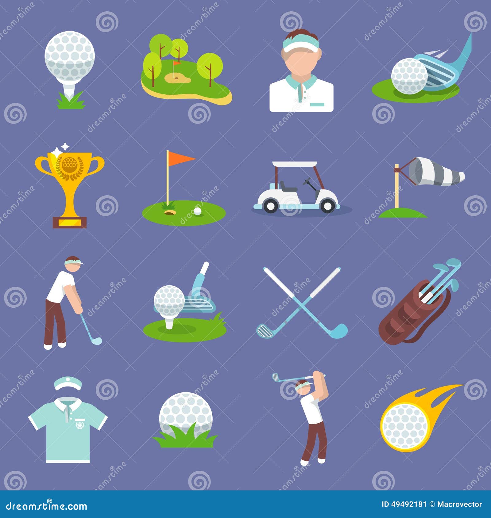 Golf Icon Flat stock vector. Illustration of club, ball - 49492181 Golf Icon Flat stock vector. Illustration of club, ball - 49492181