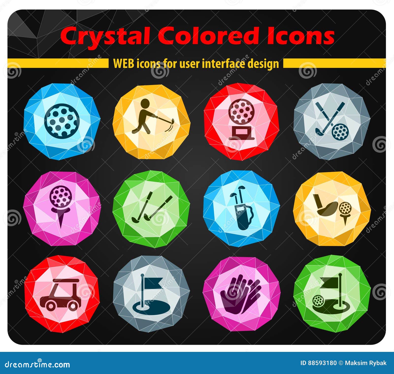 Golf icon set stock illustration. Illustration of player - 88593180